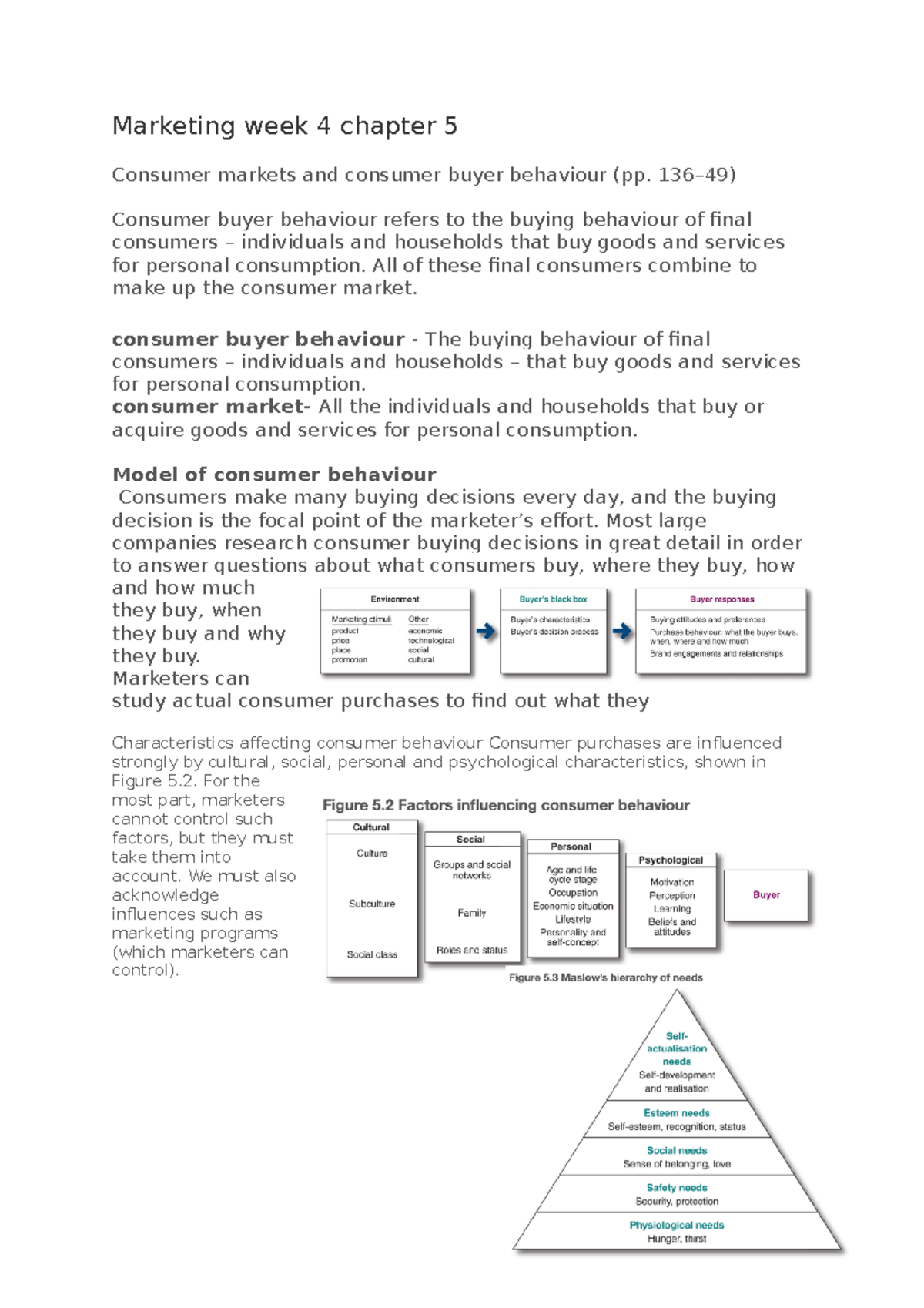 Marketing week 4 chapter 5 - Marketing week 4 chapter 5 Consumer ...
