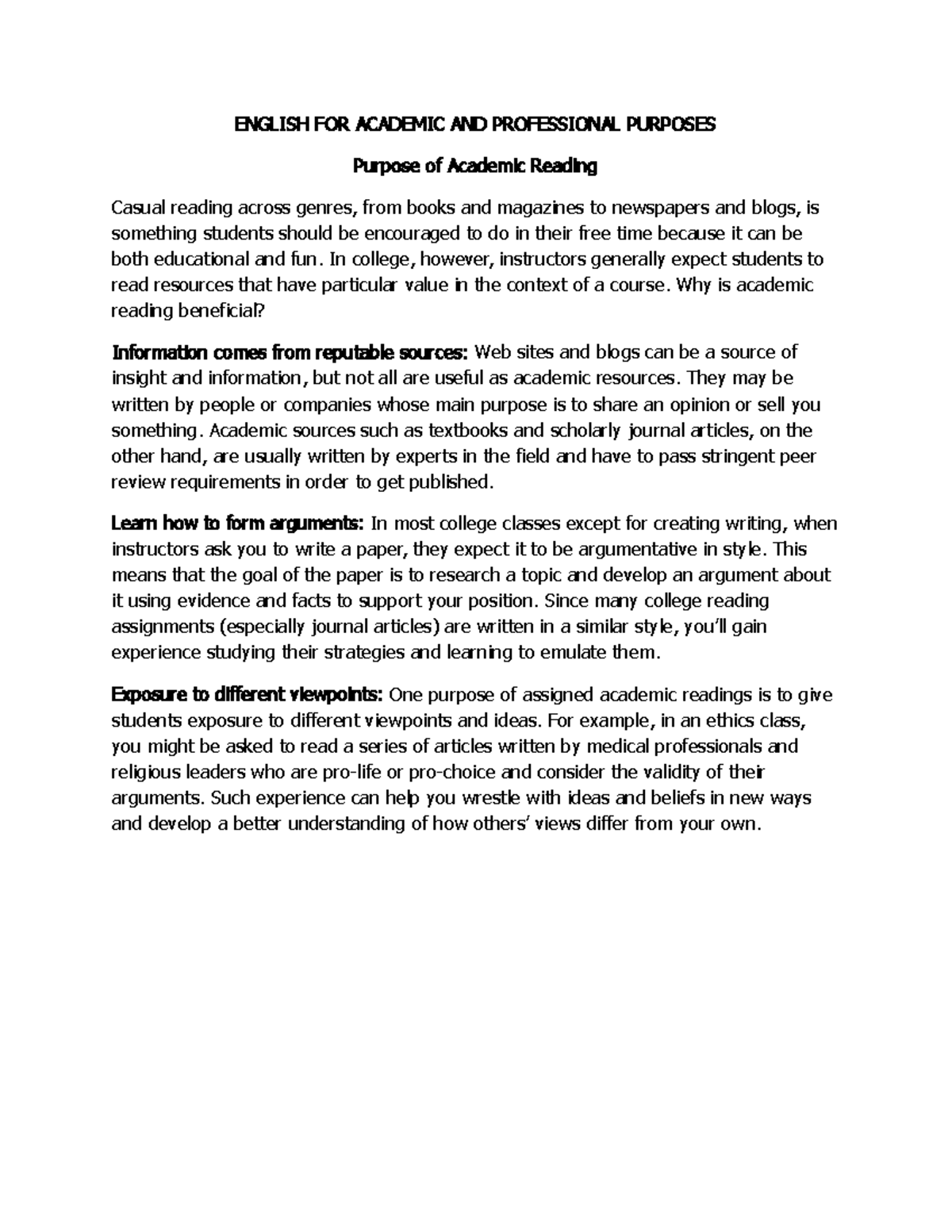 English FOR Academic AND Professional Purposes - ENGLISH FOR ACADEMIC ...