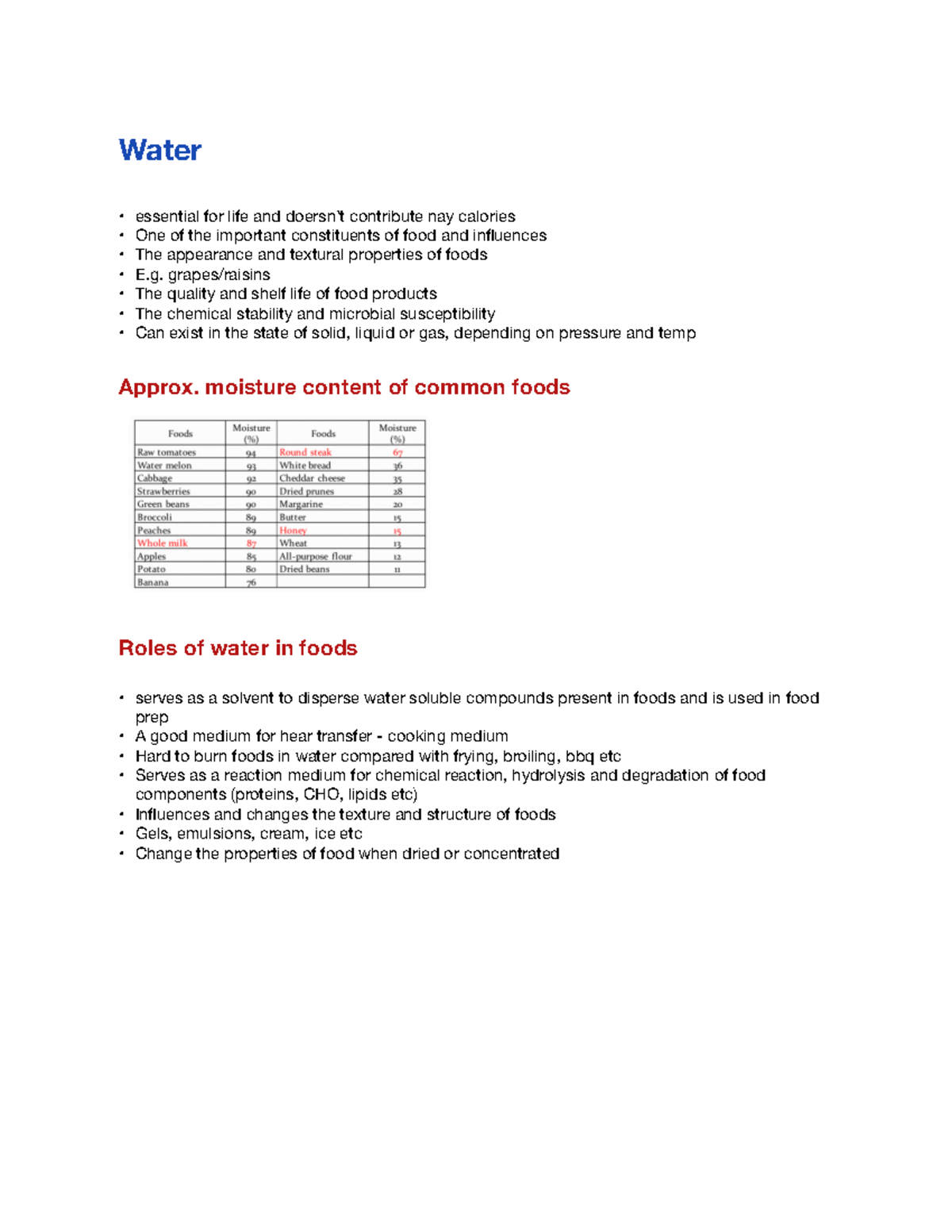 Water - Lecture Notes (Topic) - Water essential for life and doersn’t ...