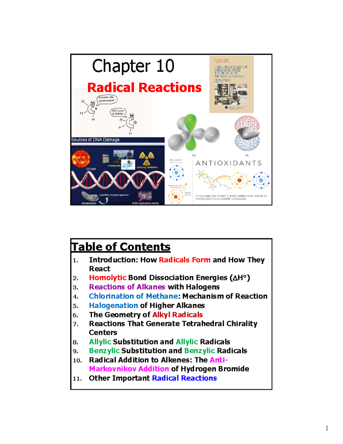 232 chapter 10 - Chapter 10 Radical Reactions Table of Contents ...