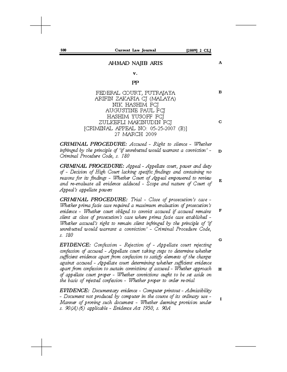 Canny ONG CASE - dcdcrfxw - 800 [2009] 2 CLJ A B C D E F G H I Current ...