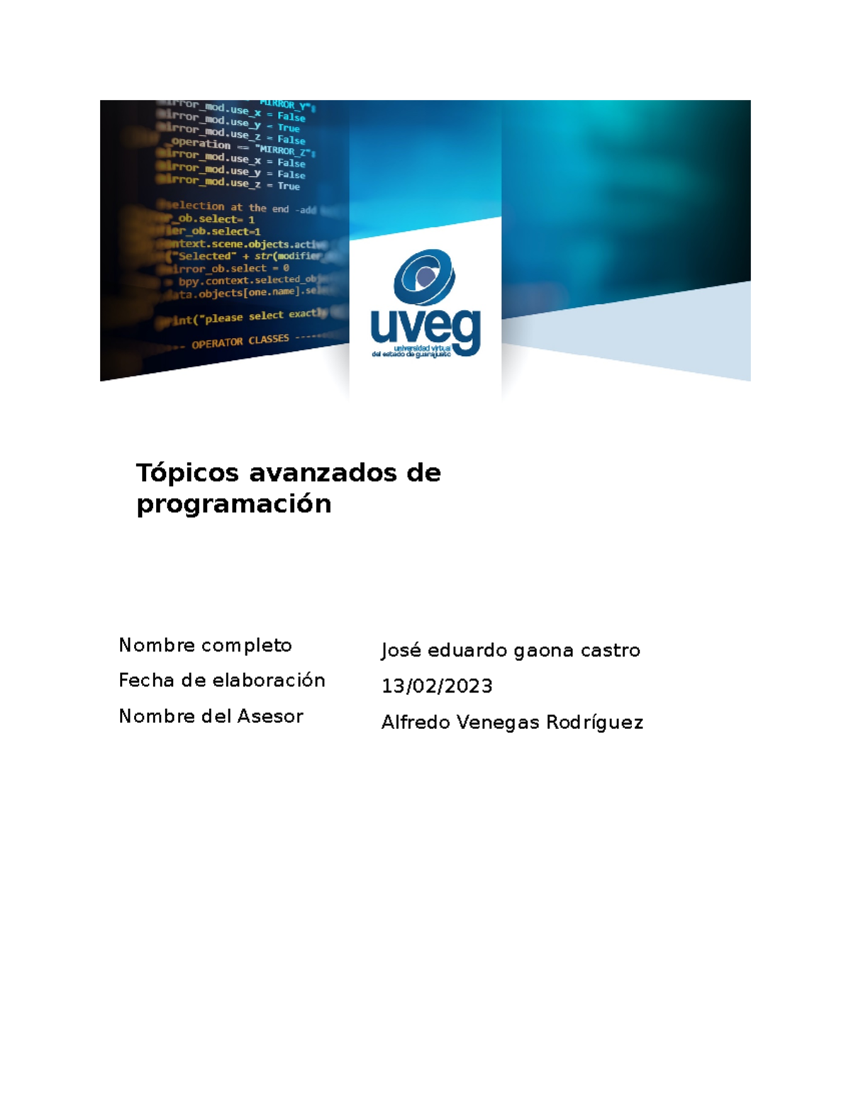 R1. UML y eventos - tarea - Tópicos avanzados de programación José eduardo gaona castro 13/02 ...