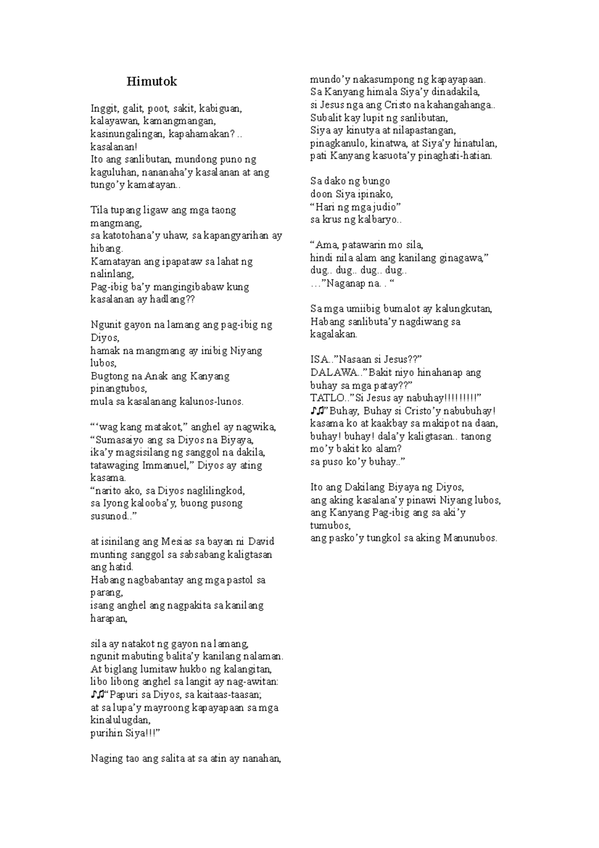 Himutok - poem - Himutok Inggit, galit, poot, sakit, kabiguan ...