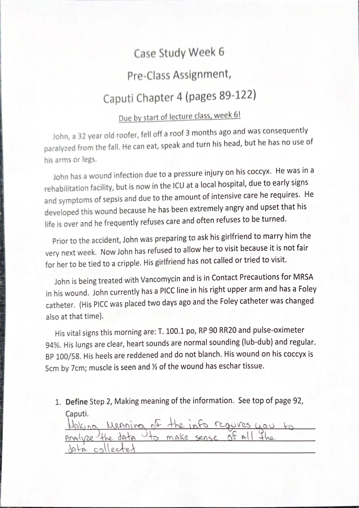 Nur 155 week 6 assignment - NUR 155 - Studocu