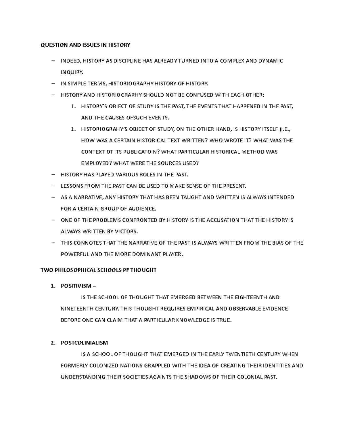 Question AND Issues IN History - QUESTION AND ISSUES IN HISTORY INDEED ...