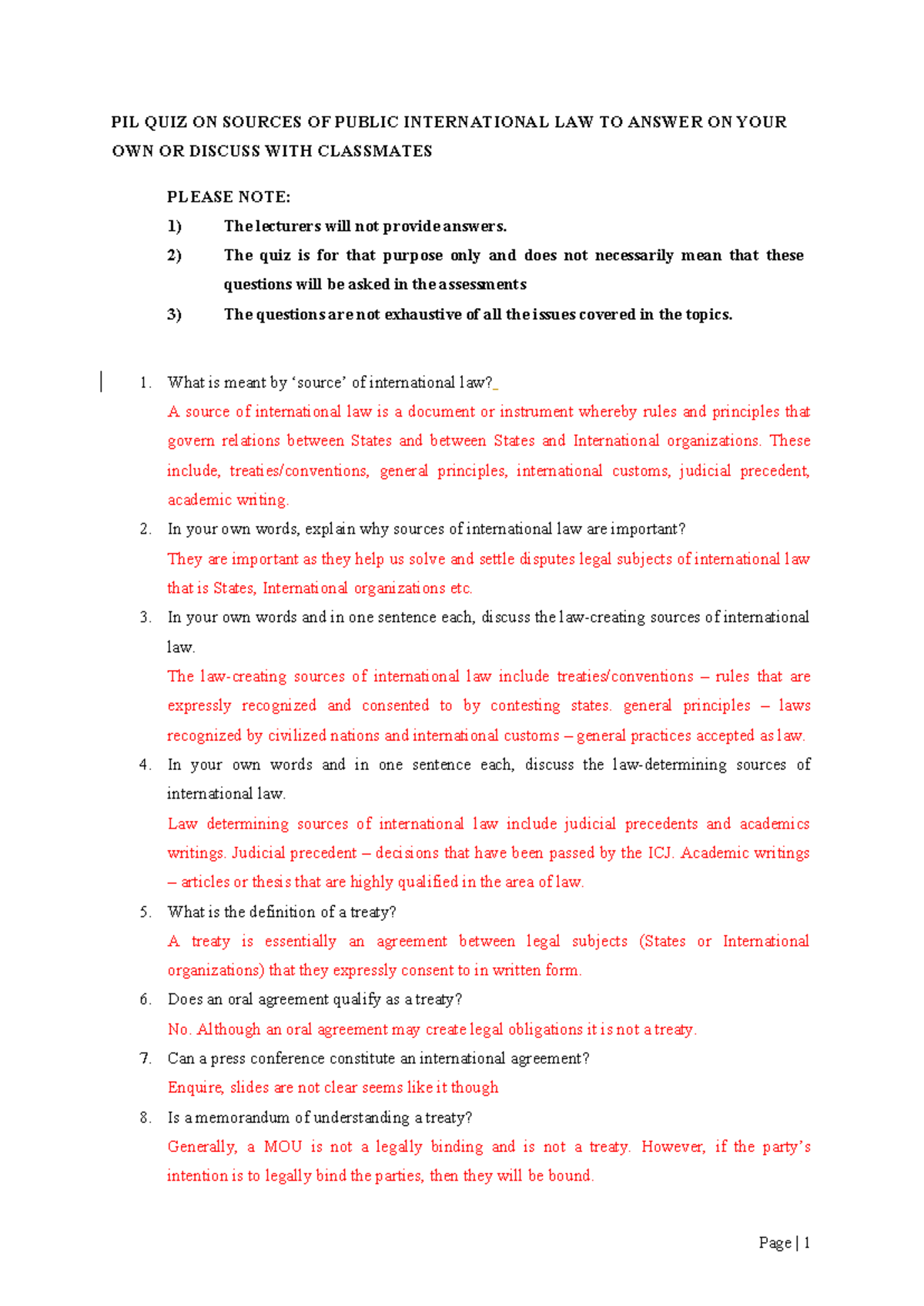 PIL Quiz on Sources of PIL - PIL QUIZ ON SOURCES OF PUBLIC ...