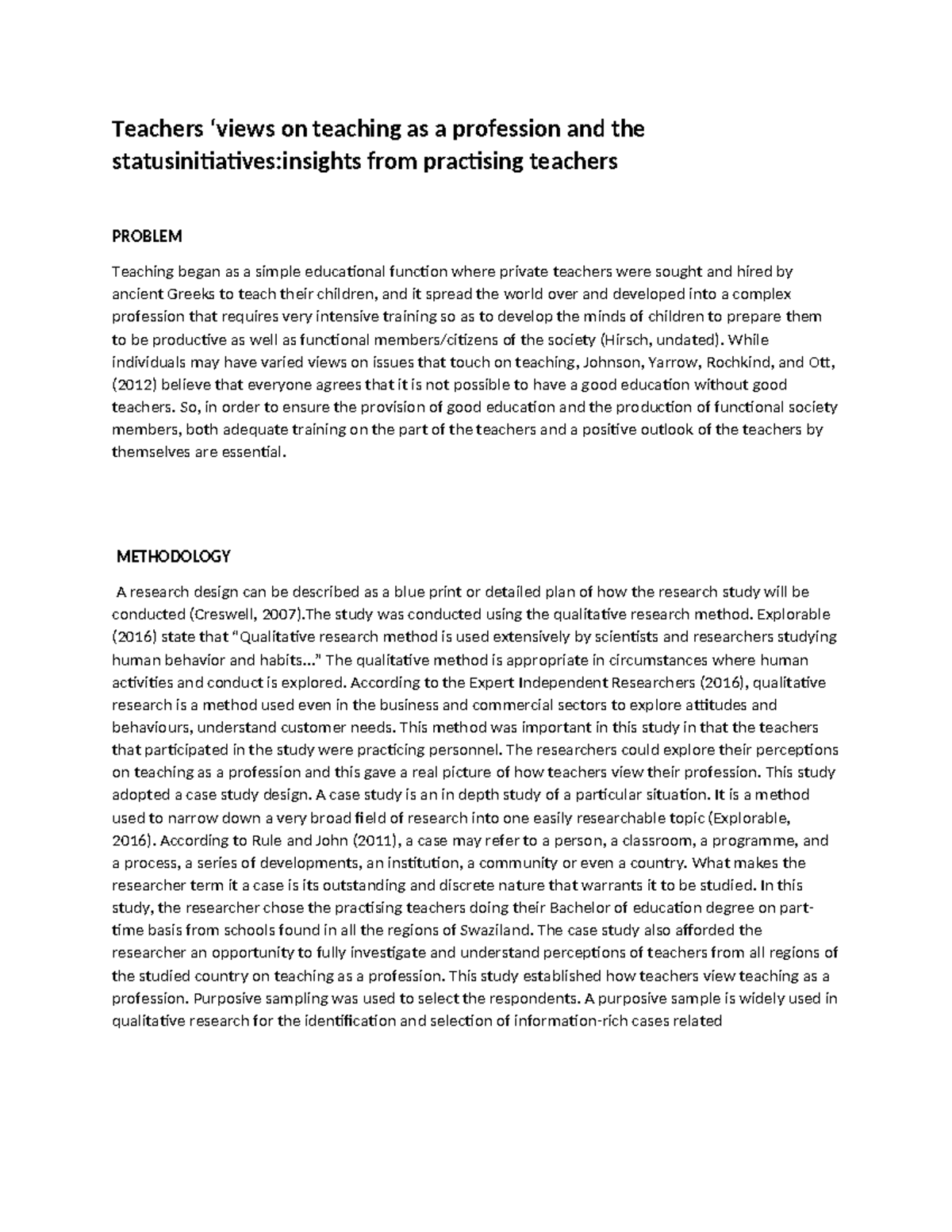 PRofed 11K - Teachers ‘views on teaching as a profession and the ...