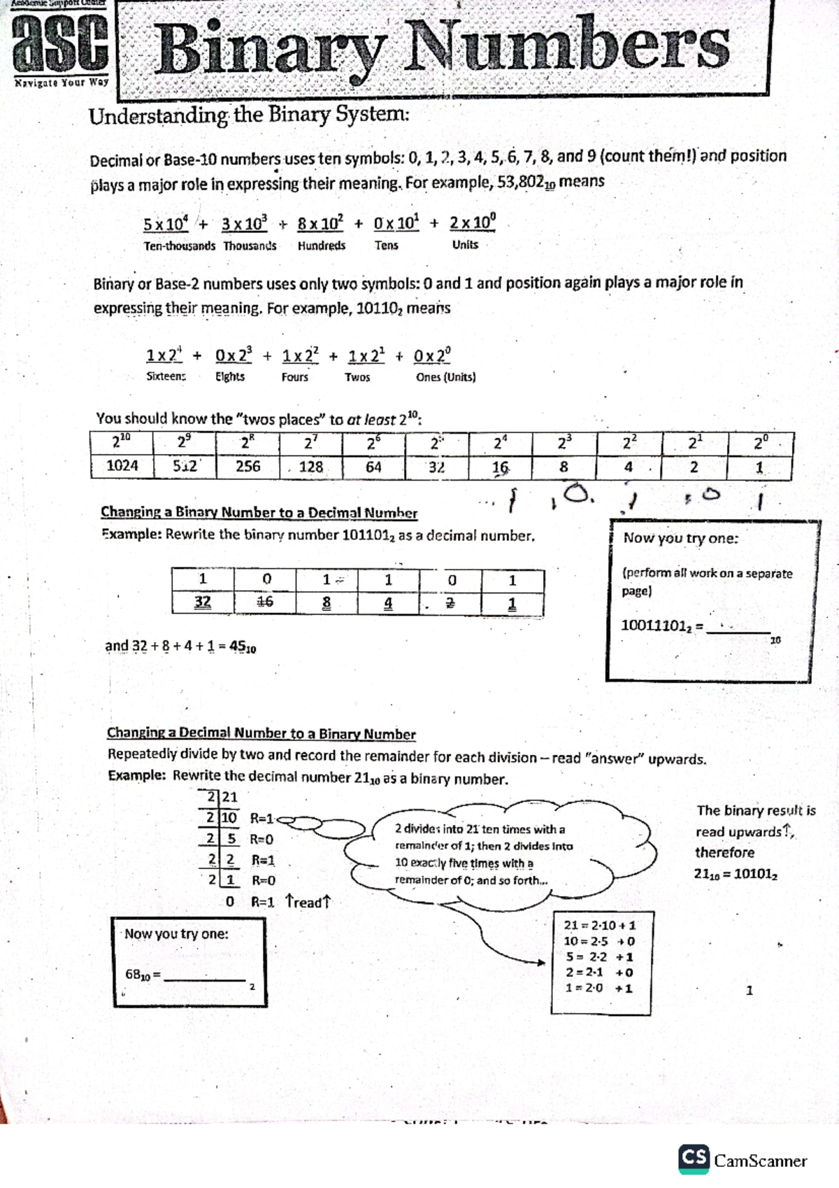 Binary Numbers - Copy - reviewer and notes - BS-Mathematics - Studocu