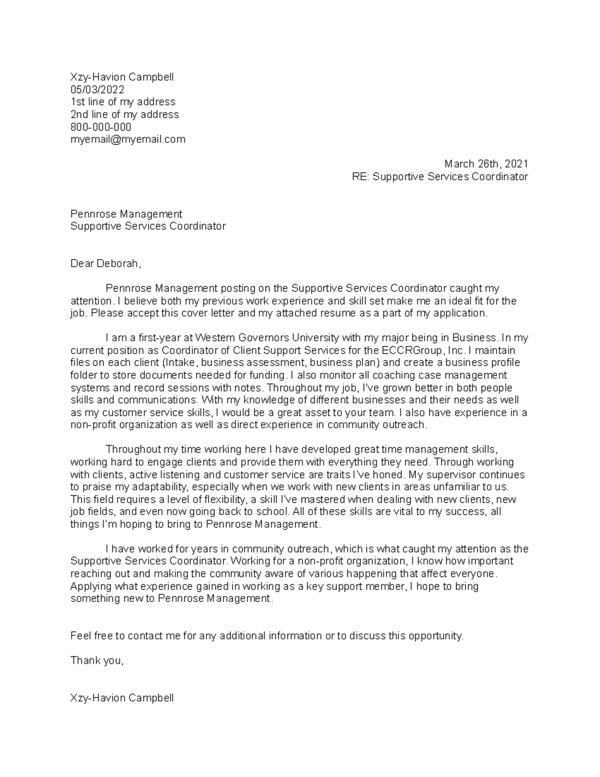 Xzy-Havion Campbell Cover Letter & Resume C716 - Xzy-Havion Campbell 05 ...