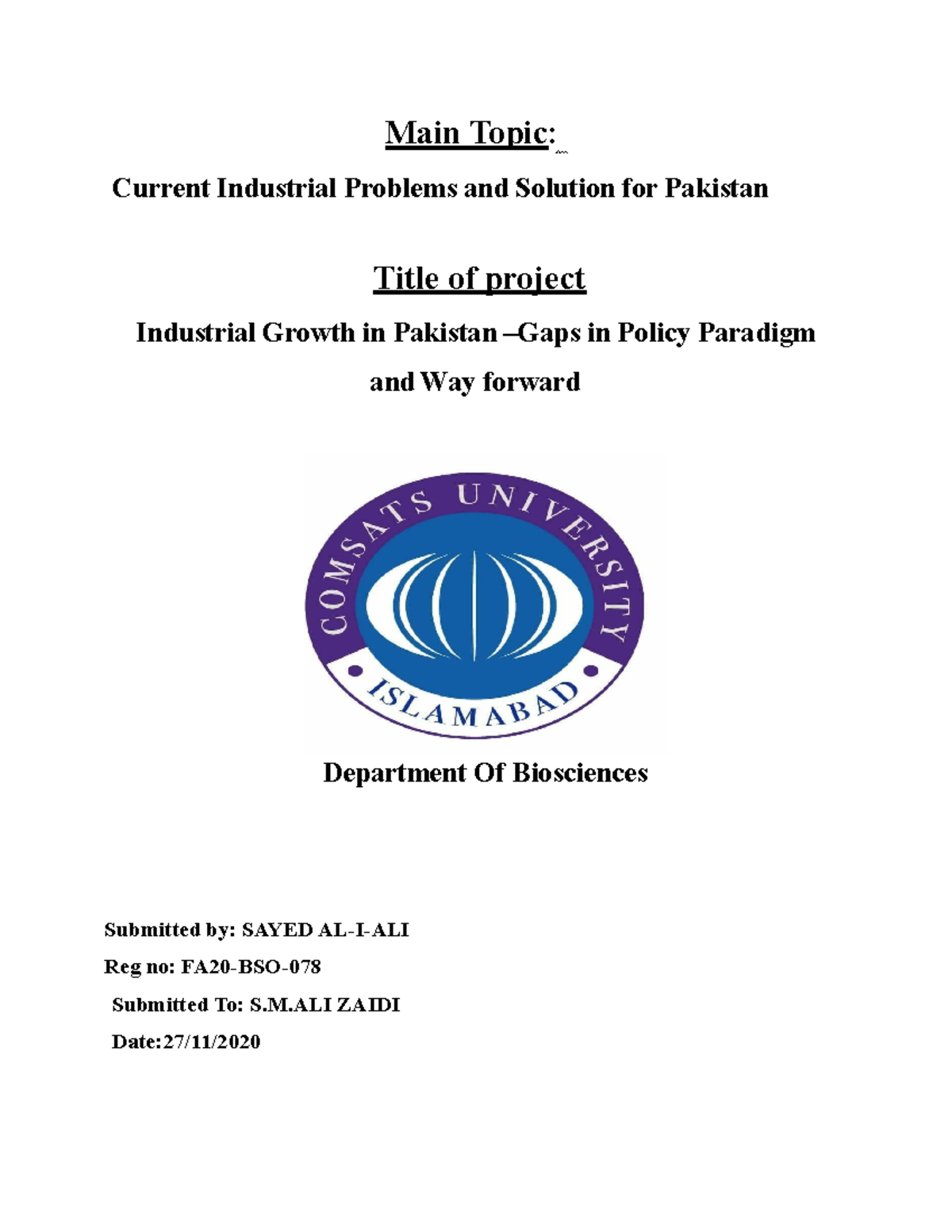 ALI 110 - NUMERICALS - Business Finance - CUI - Studocu