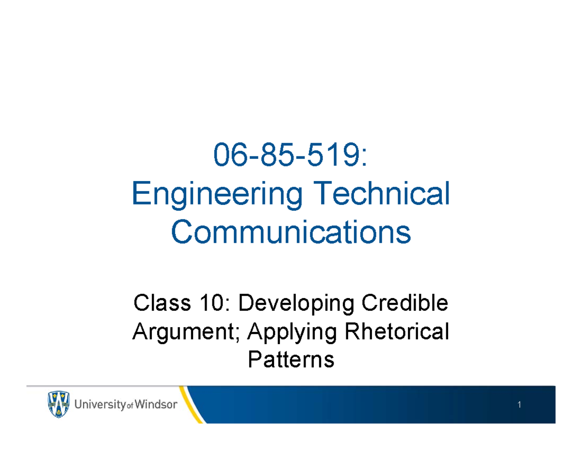 Class 10 - Engineering Arguments, Rhetorical Patterns - Final - 06-85 ...