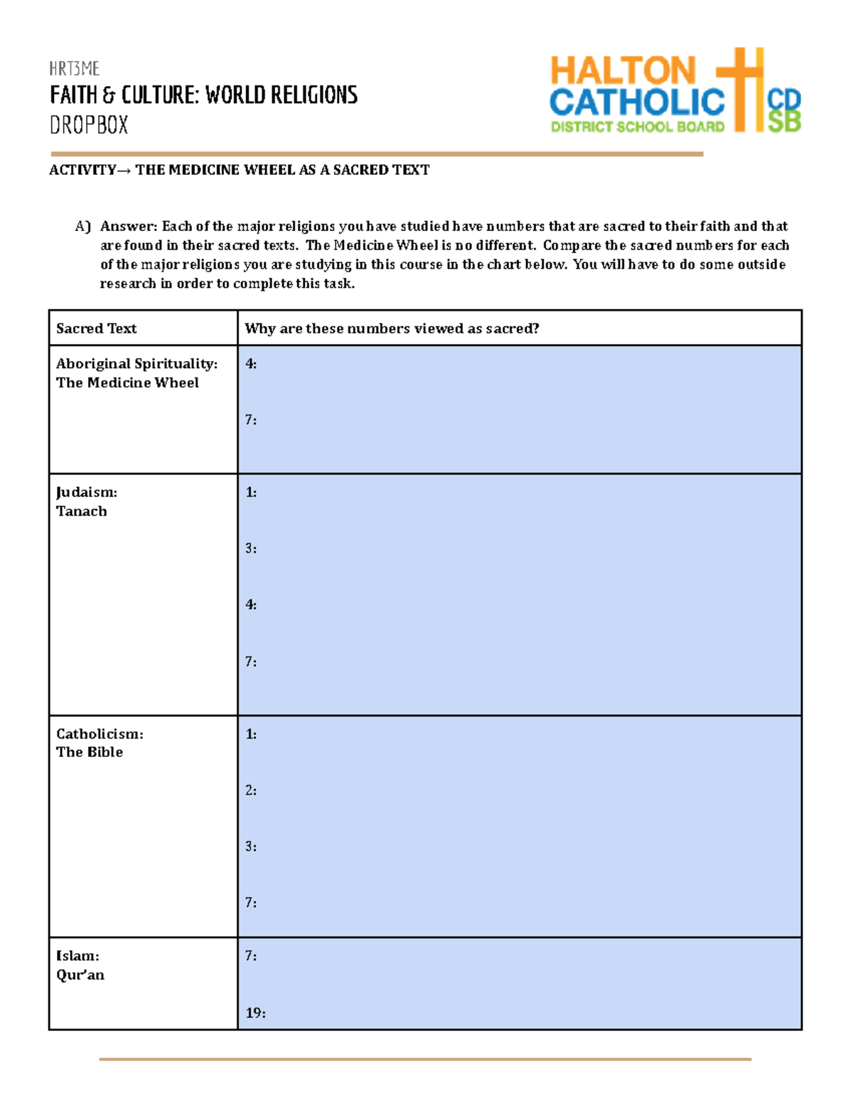 Activity Medicine Wheel as a Sacred text - HRT3ME FAITH & CULTURE ...