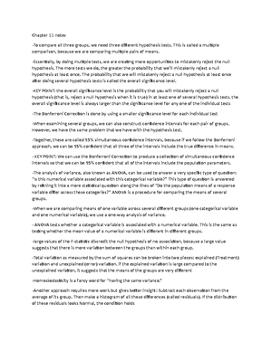 Chapter 12 notes - James Peyton into to statistics class - Chapter 12 ...