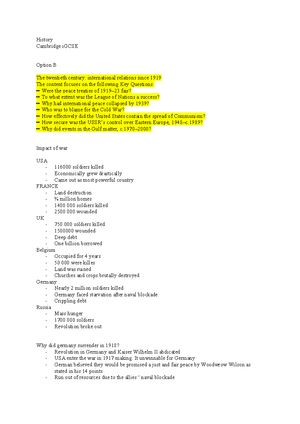 CIE IGCSE History Complete Study Notes - Paper 1: Core Study CIE iGCSE ...