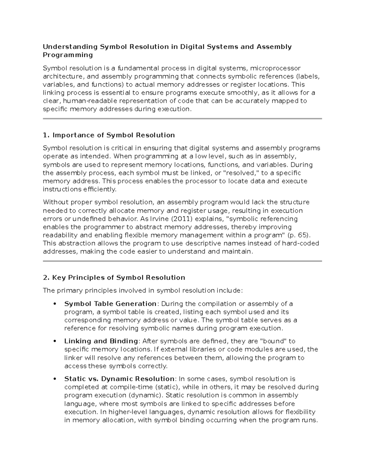 Assignment Activity Unit 8 - Understanding Symbol Resolution in Digital Systems and Assembly ...