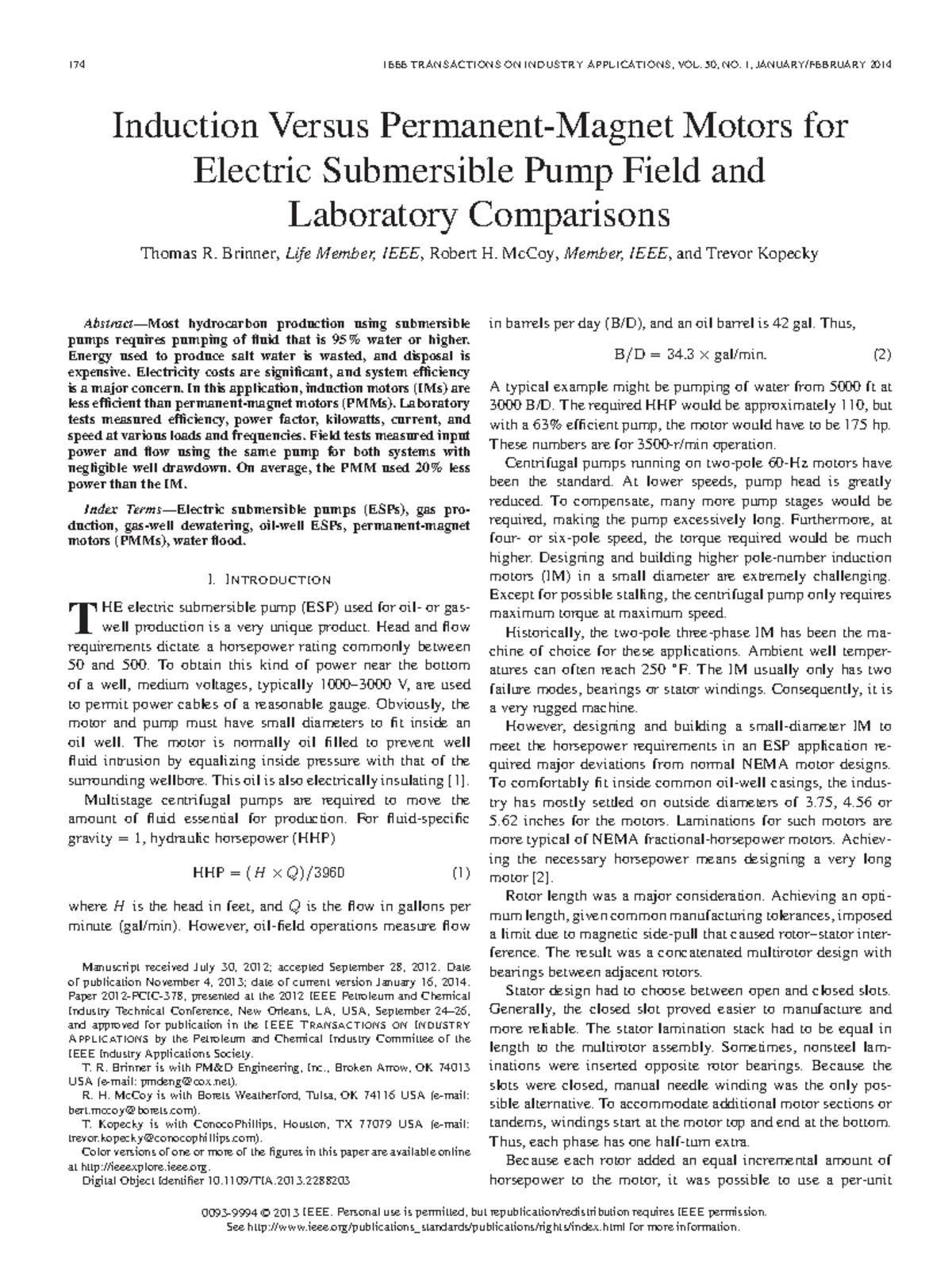 Paper IM vs PMM for ESPs Lab Comparison - 174 IEEE TRANSACTIONS ON ...