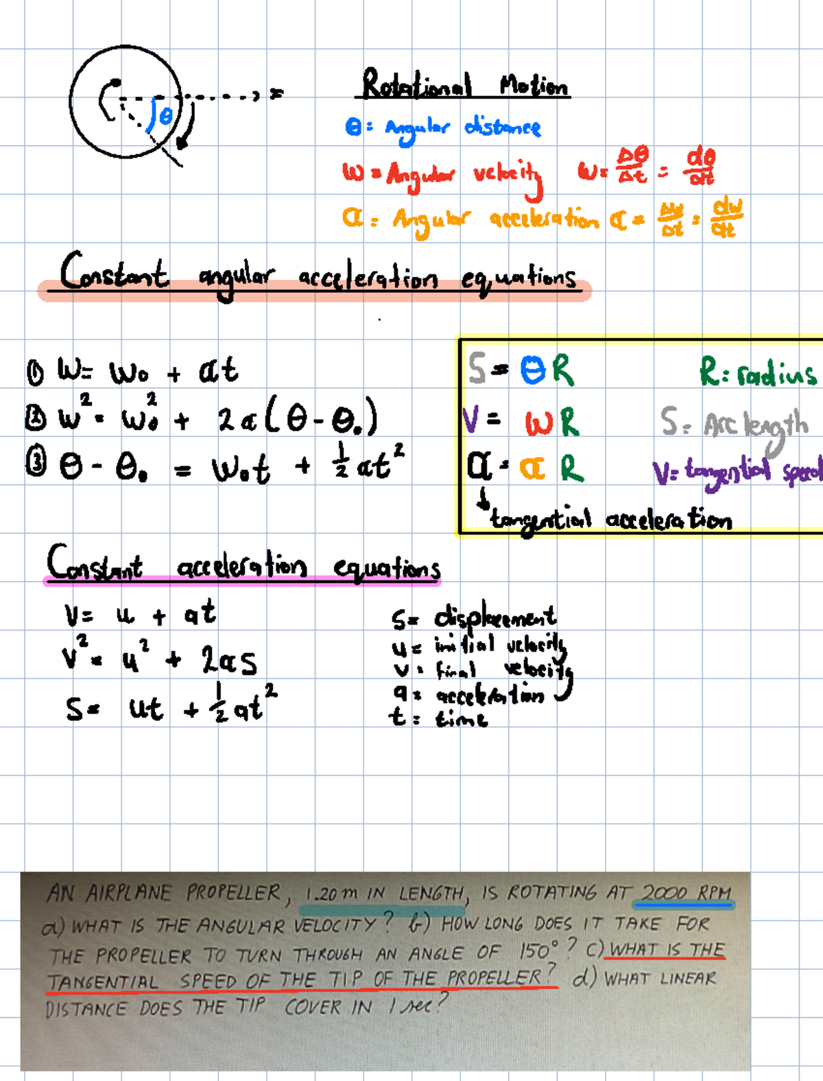 Extra rotation - Rotational Motion angular distance W Angular velocity we e Angular acceleration ...