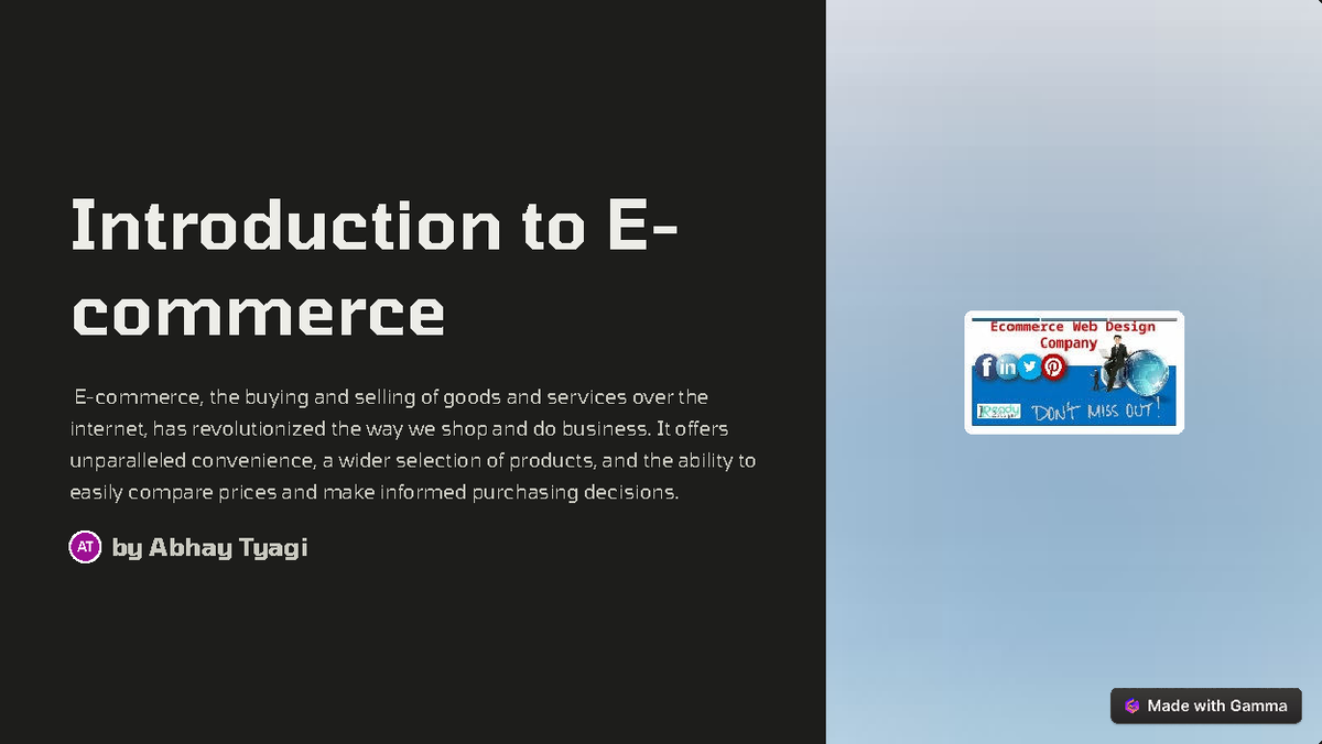 Introduction to E commerce - Introduction to E- commerce E-commerce ...