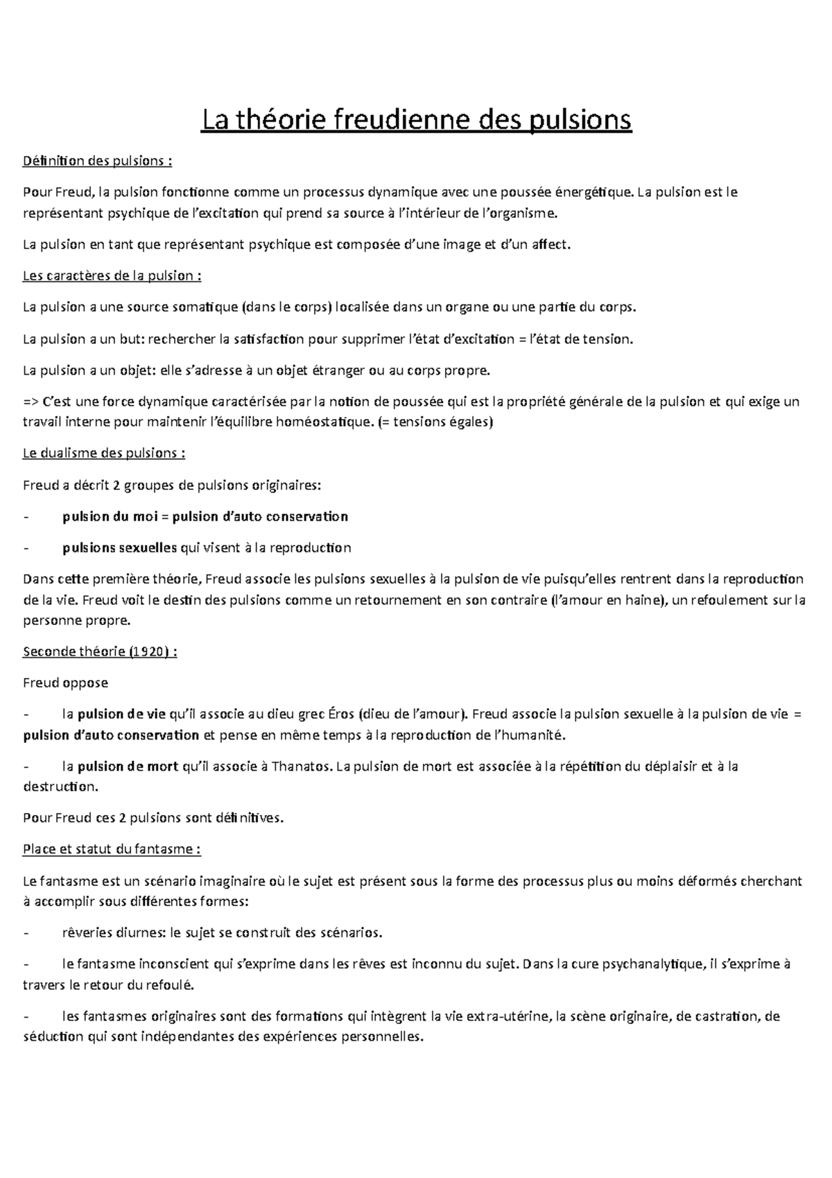 La théorie freudienne des pulsions - La théorie freudienne des pulsions ...