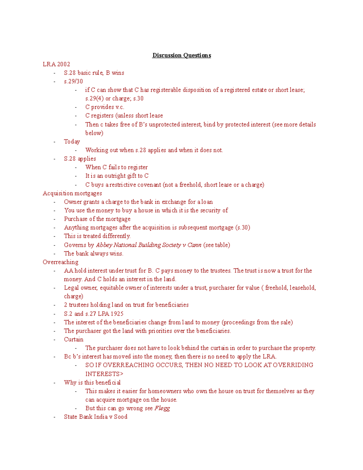 7 Overriding interests, overreaching and acquisition mortgages ...