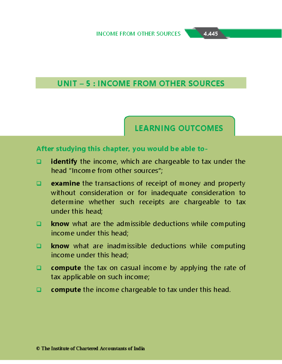 Income from other sources - INCOME FROM OTHER SOURCES 4. LEARNING ...