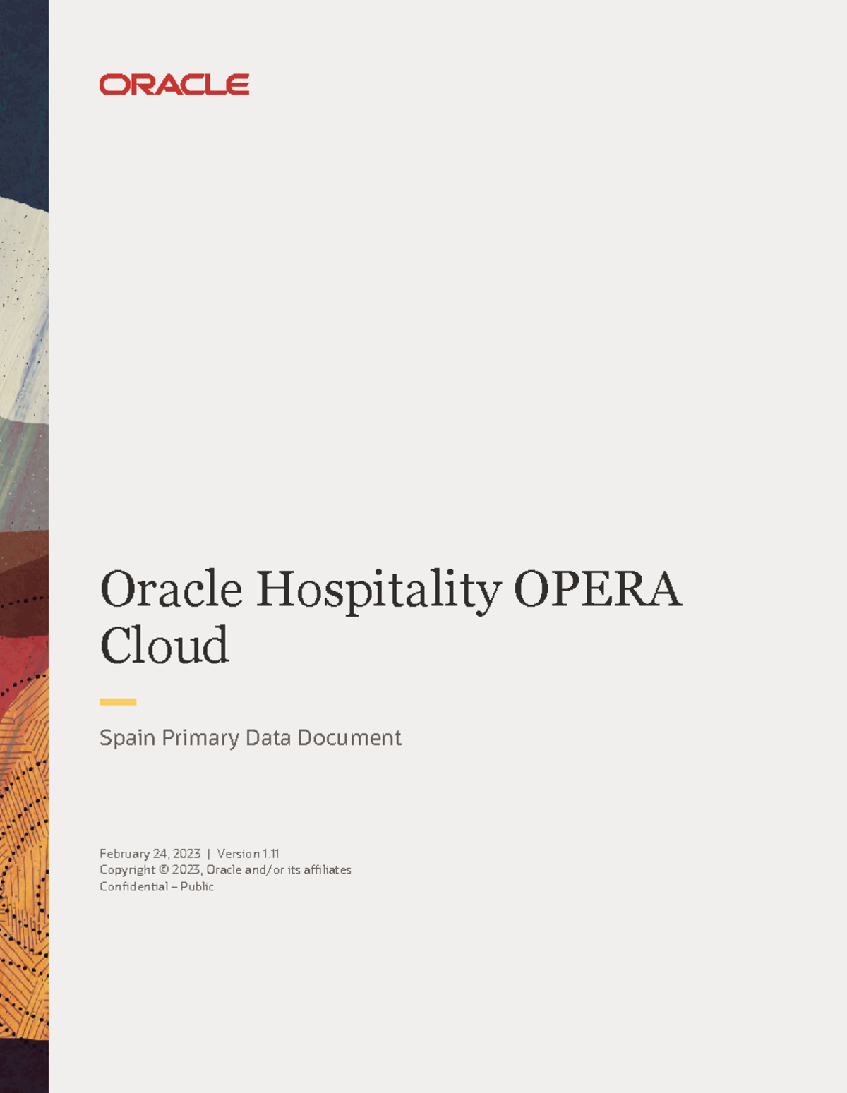 Spain Opera Cloud Fiscal Primary Data Document-5 - Oracle Hospitality ...