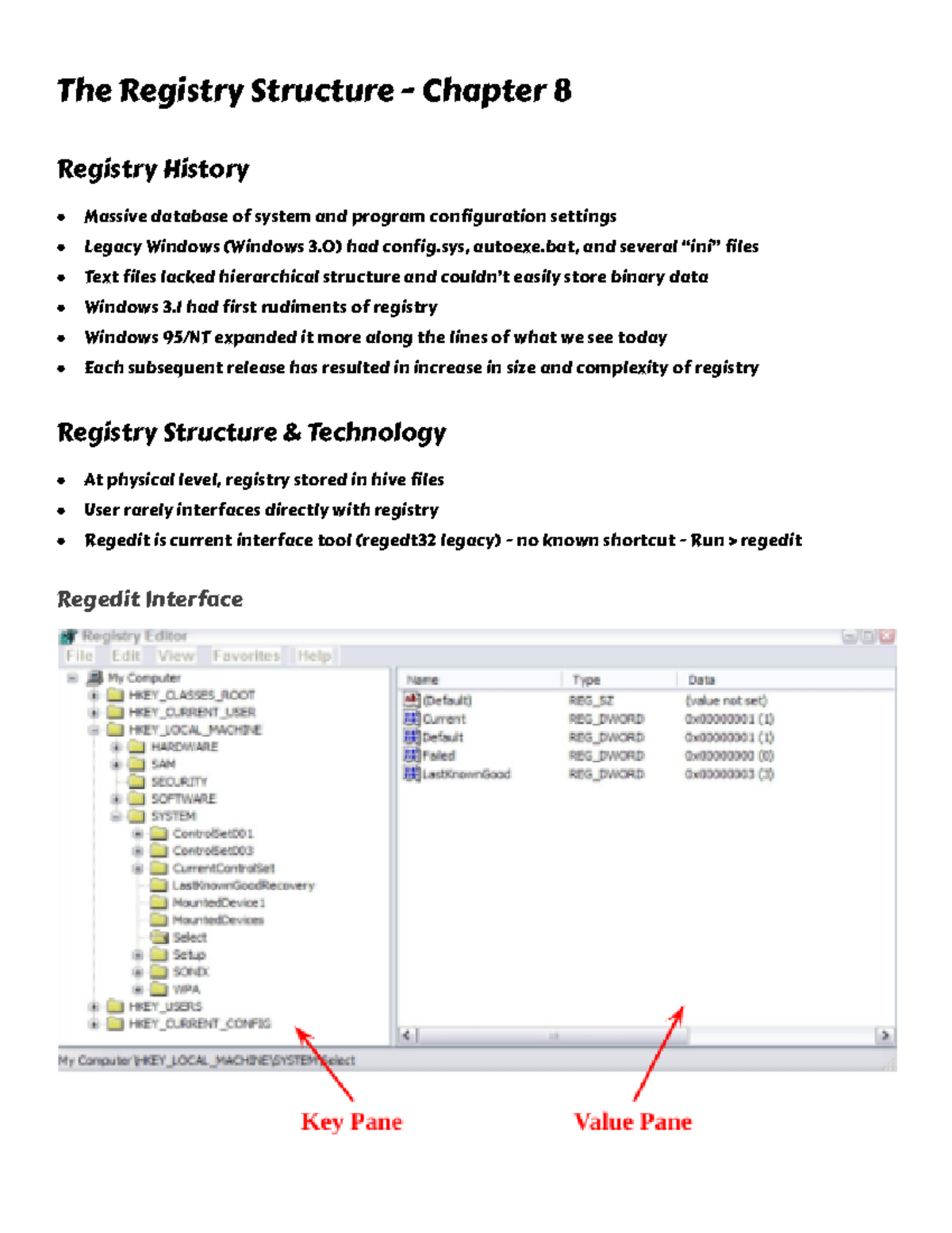 CSC547 Chapter 8 - The Registry Structure - The Registry Structure ...