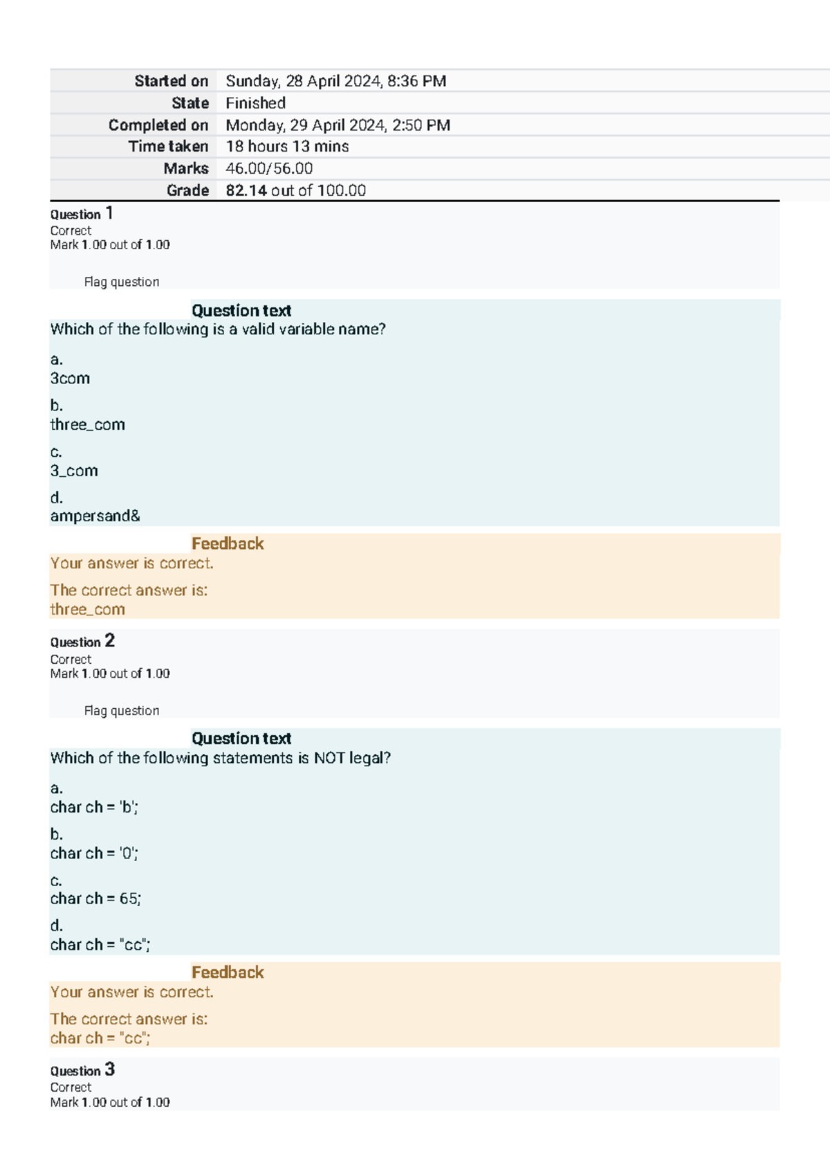 Cos1511 Assignment 1 Mcq Started On Sunday 28 April 2024 836 Pm State Finished Completed On 