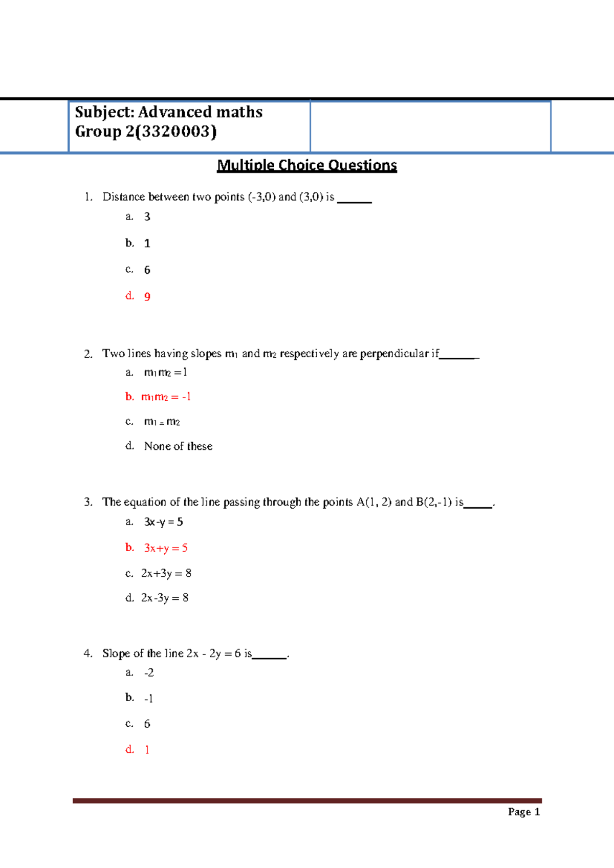 Advanced Maths-3330003 - Advanced Maths - GTU - Studocu