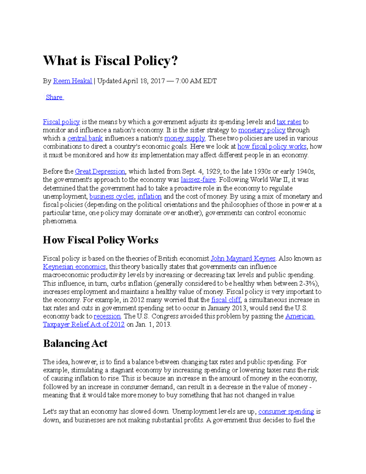What is Fiscal Policy - Definition Expanded 2 - What is Fiscal Policy ...
