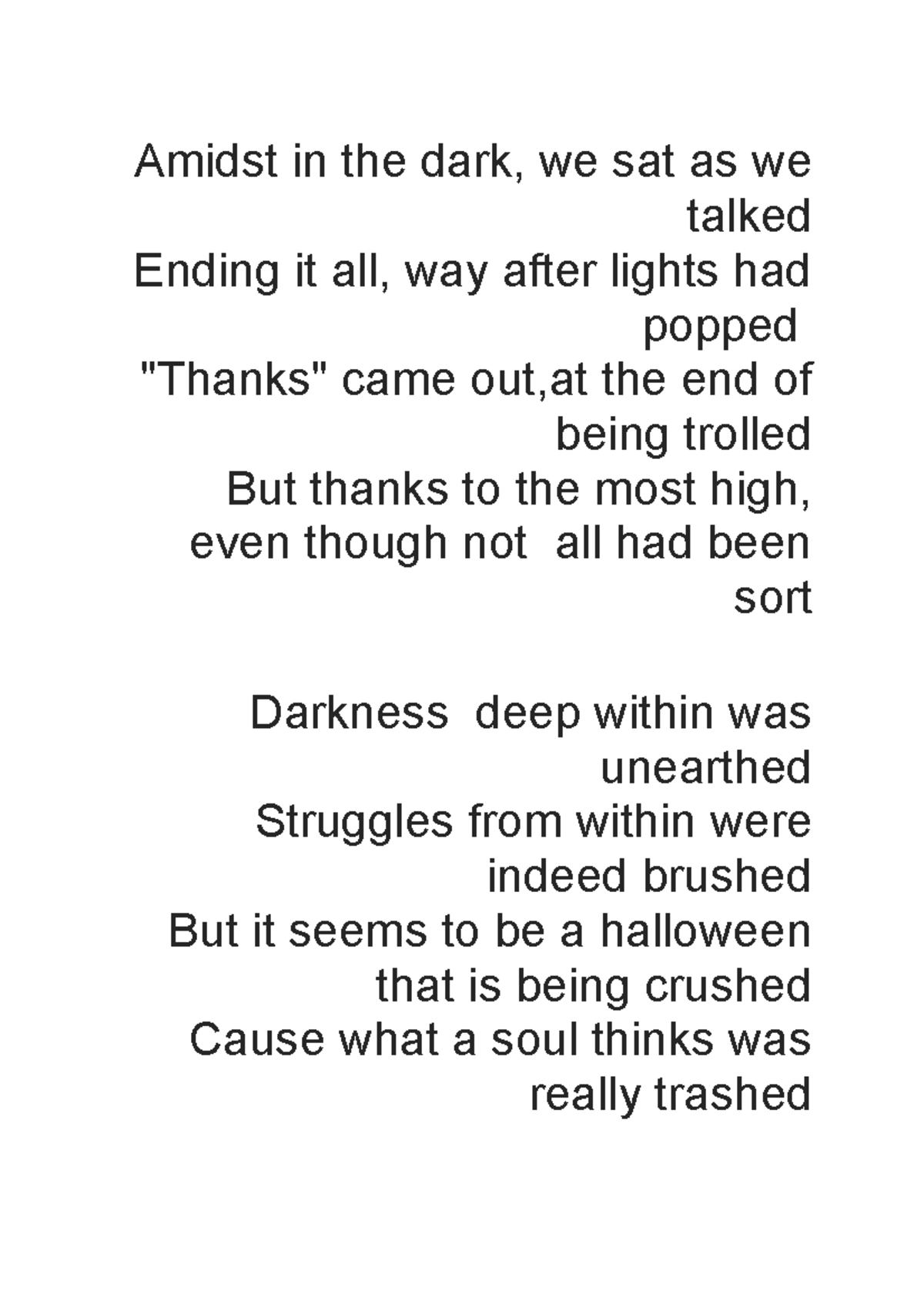 POEM - Darkness 230222 024900 - Amidst in the dark, we sat as we talked ...
