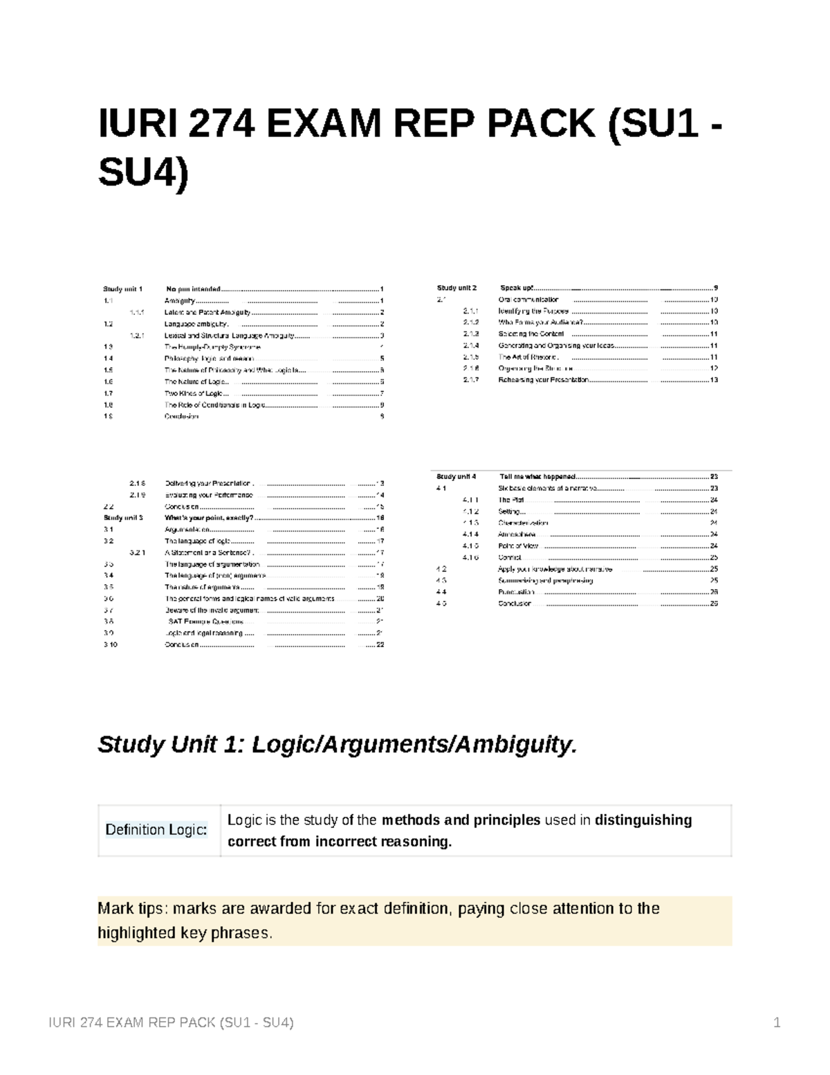 IURI 274 EXAM REP PACK (SU1 - SU4)-3 - IURI 274 EXAM REP PACK (SU1 ...