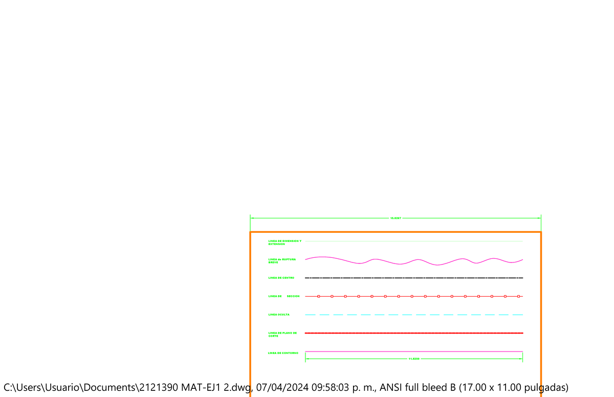 Examen Lineas - dibujo para ingeniería - LINEA DE DIMENSION Y EXTENSION ...