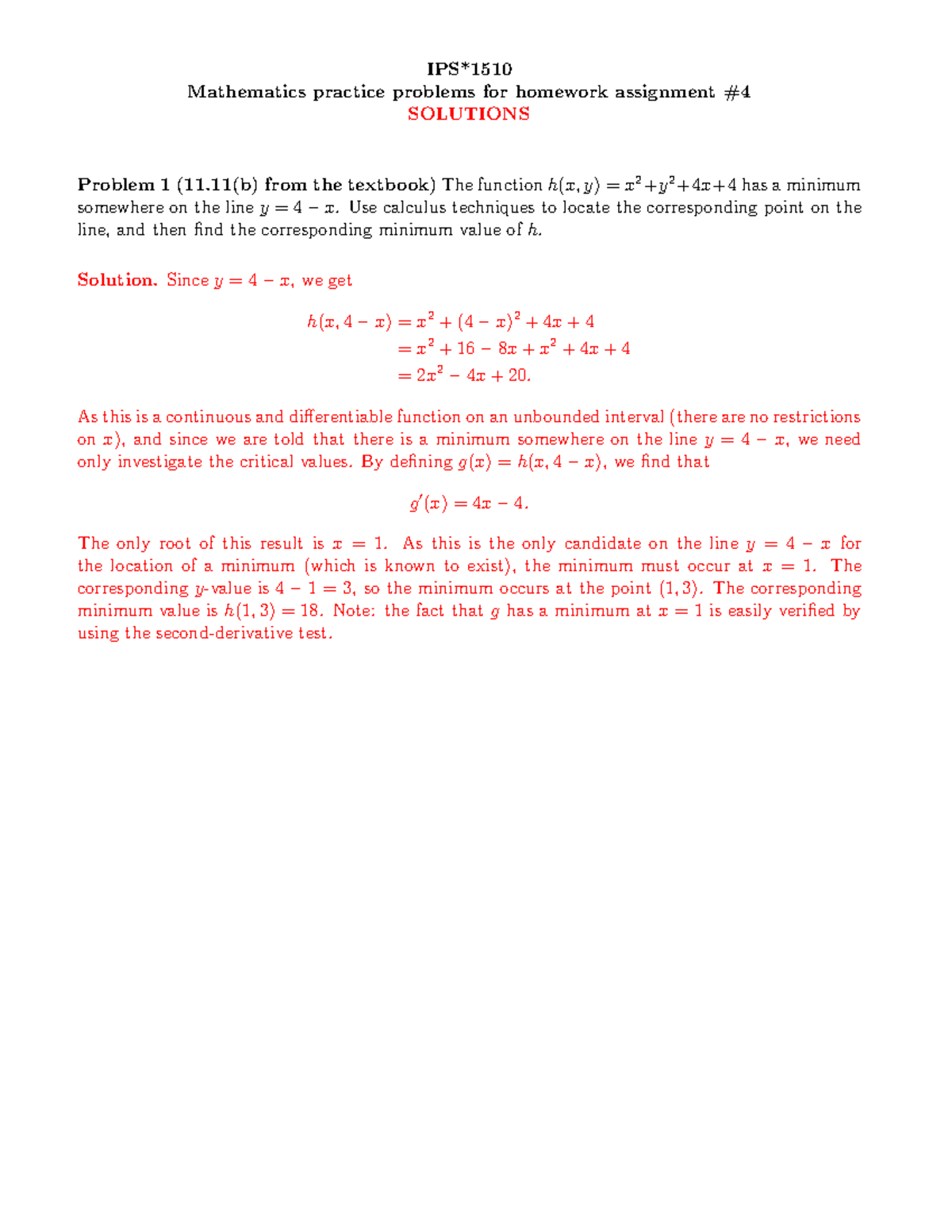 IPS1510 math hw4 practice solutions - IPS* Mathematics practice ...