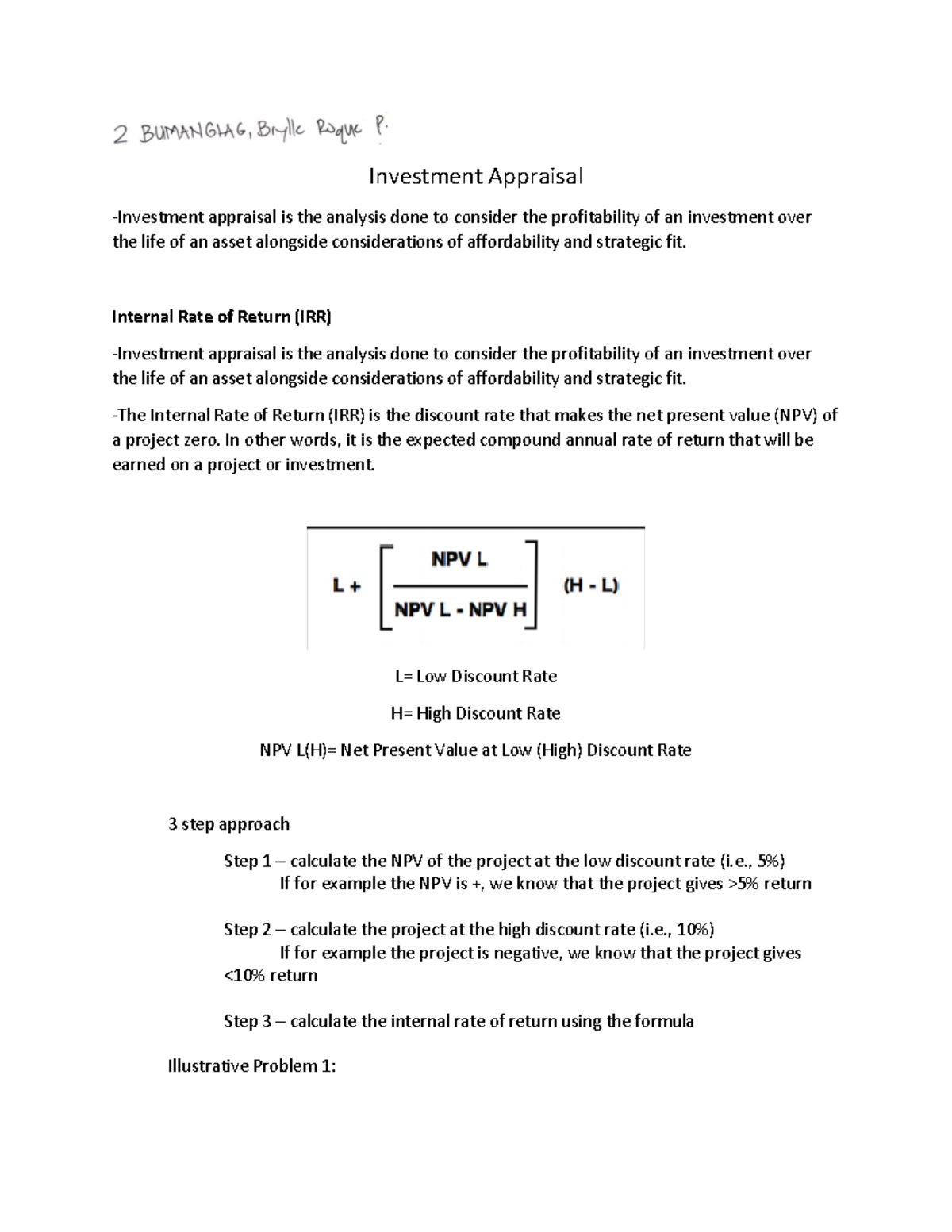 Investment Appraisal - Investment Appraisal -Investment appraisal is ...