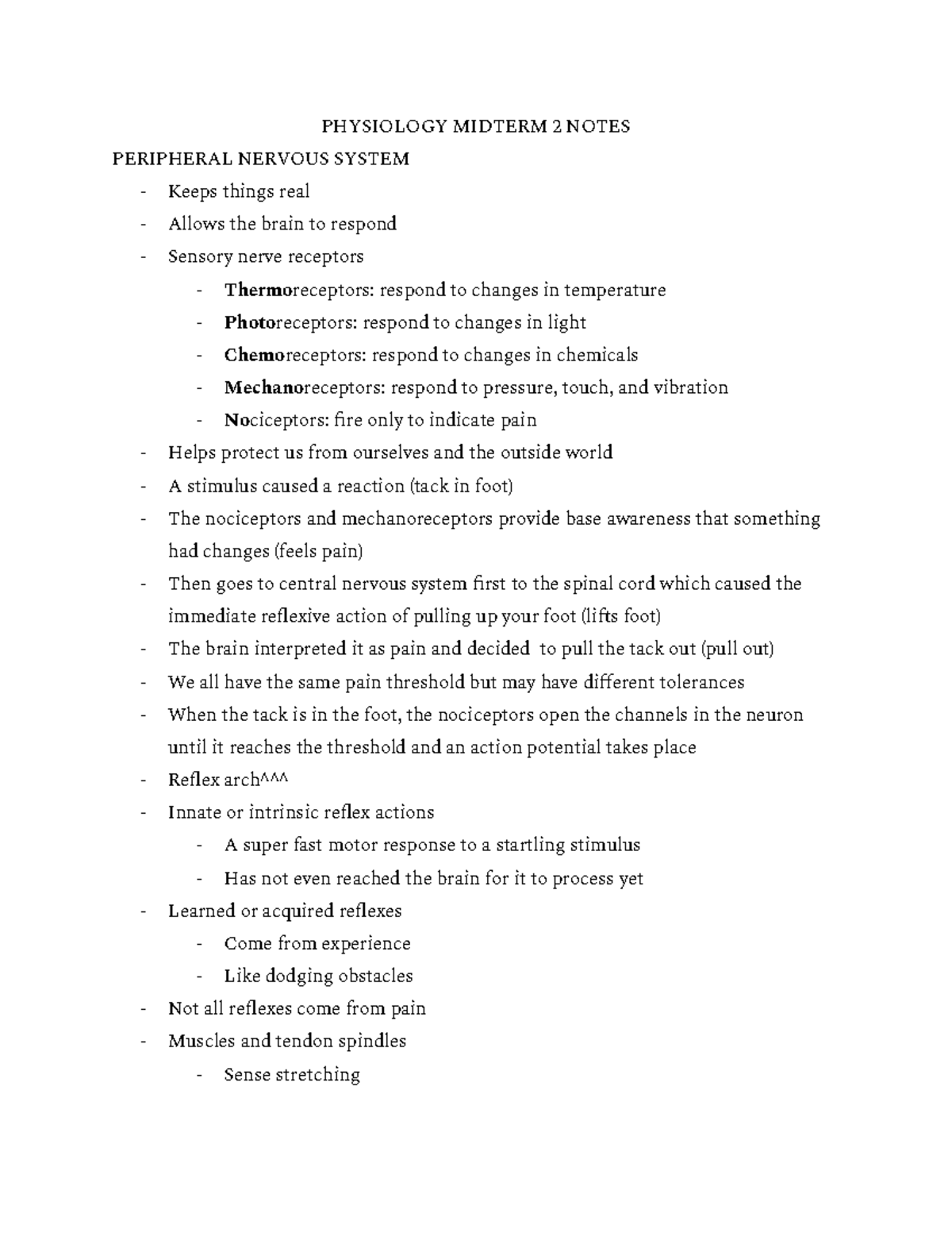 Physiology Midterm 2 Notes Physiology Midterm 2 Notes Peripheral