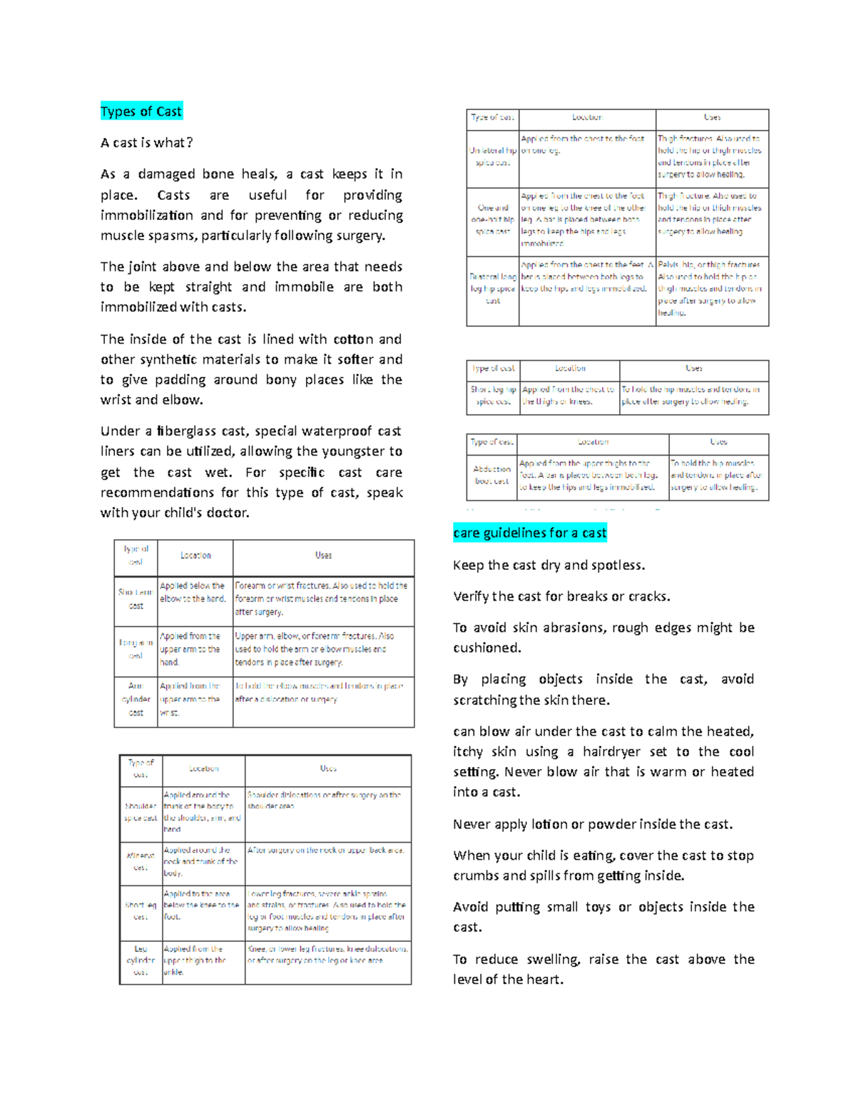 Types of Cast - This is a study material about the different kinds of ...