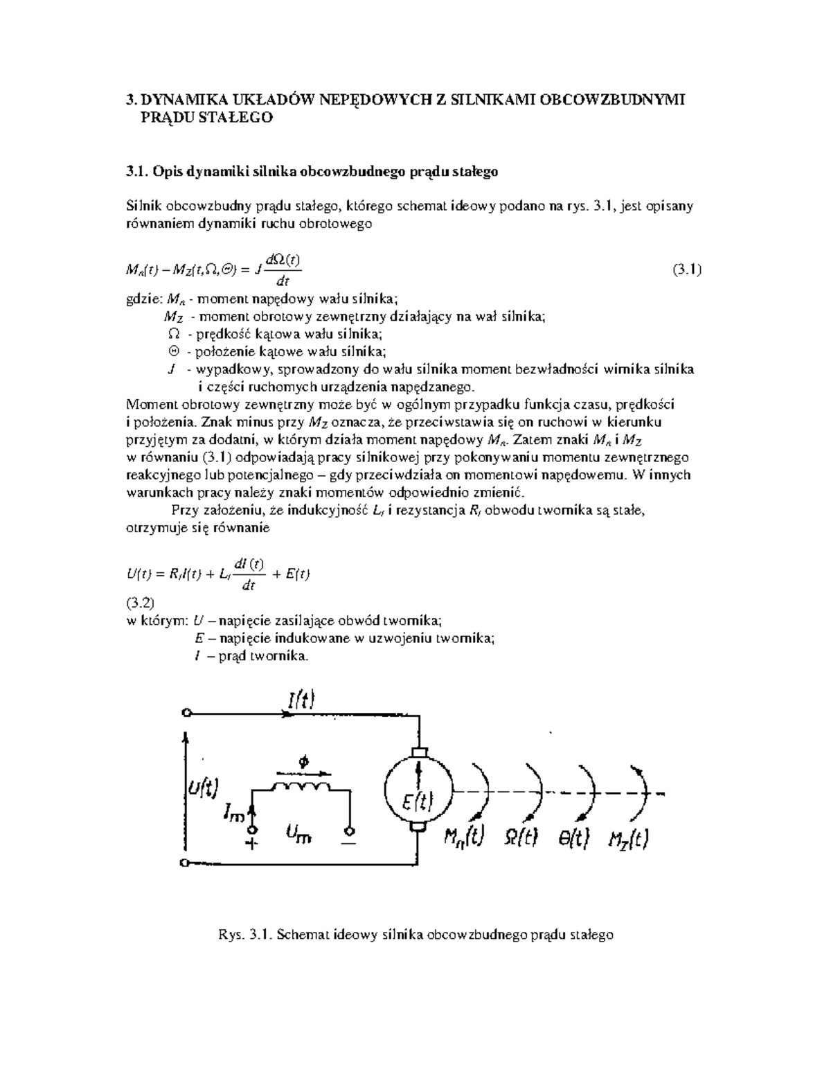 Silnik -obco DC SS - super - 3. DYNAMIKA UKŁADÓW NEP DOWYCH Z SILNIKAMI ...