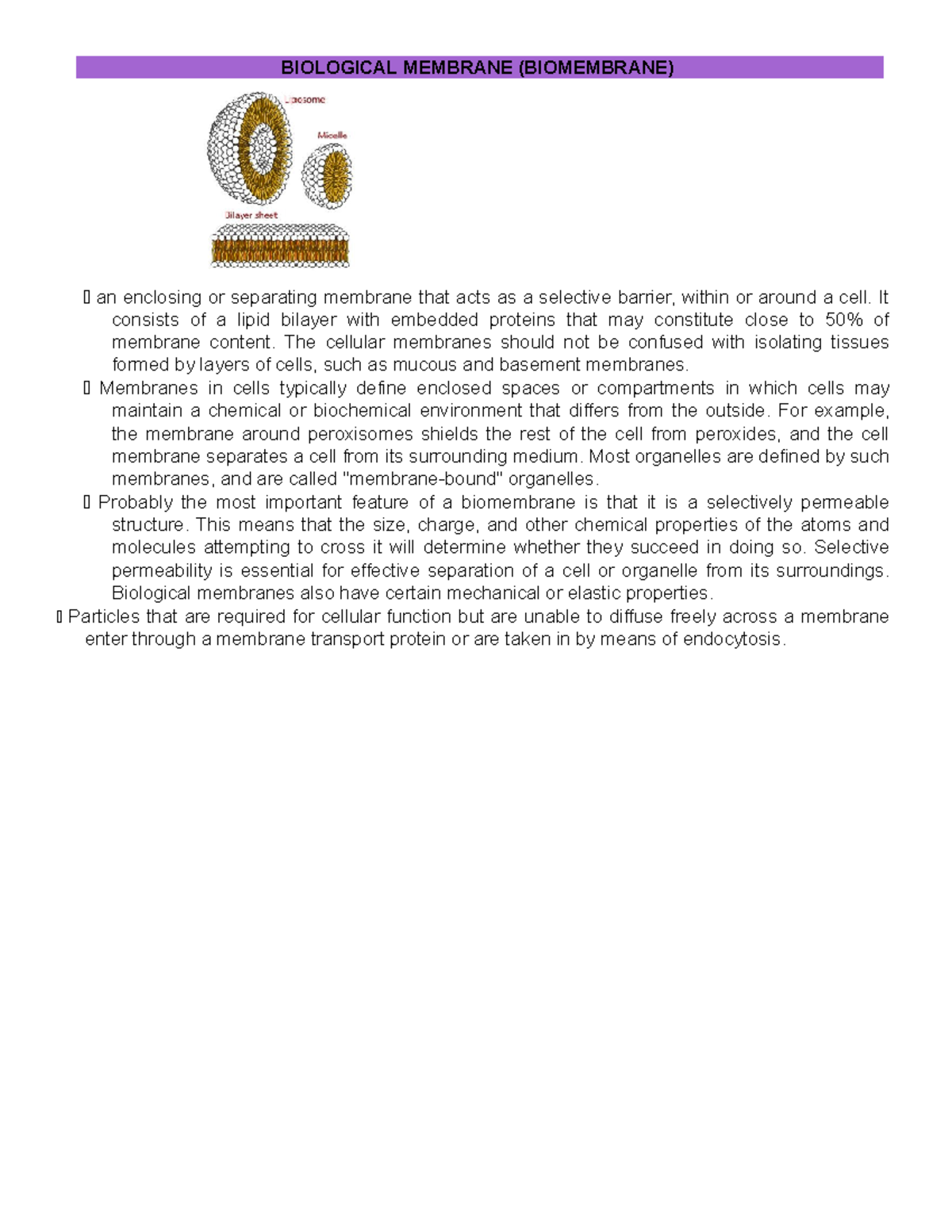 Biological Membrane - BIOLOGICAL MEMBRANE (BIOMEMBRANE) an enclosing or ...