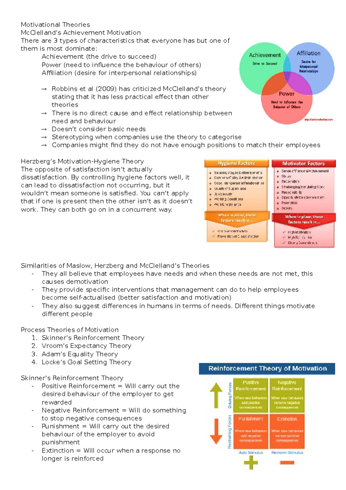 Motivational Theories Part 2 - Motivational Theories McClelland’s ...