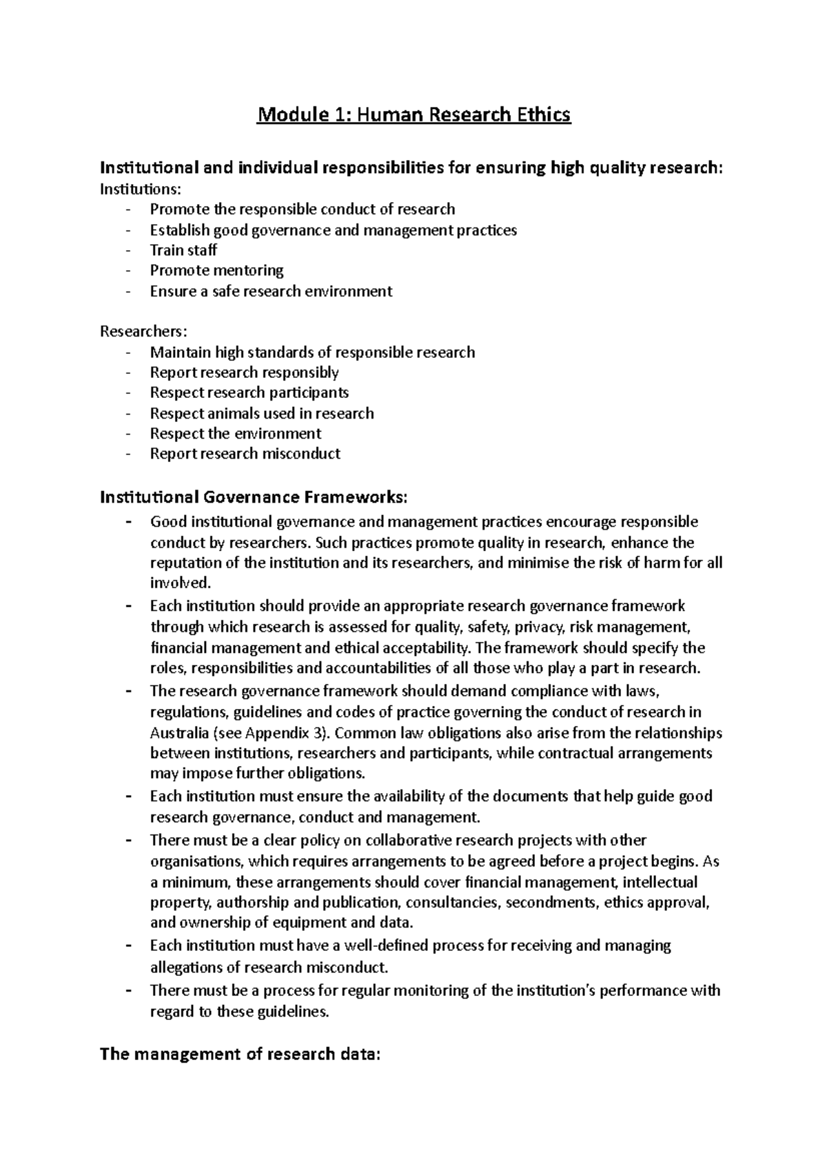 Module 1 Quiz Guide - Help with 1st quiz - Module 1: Human Research ...