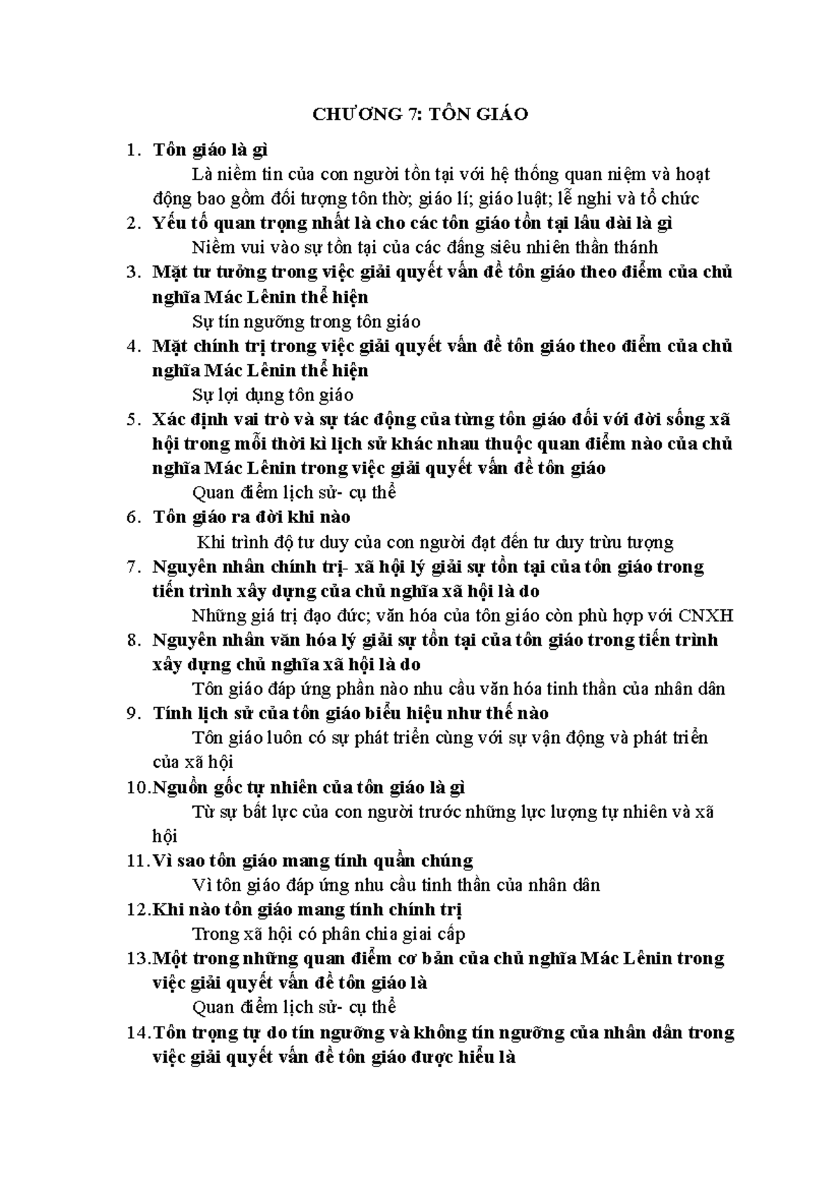 Chương 7 - ptnd - CHƯƠNG 7: TÔN GIÁO Tôn giáo là gì Là niềm tin của con ...