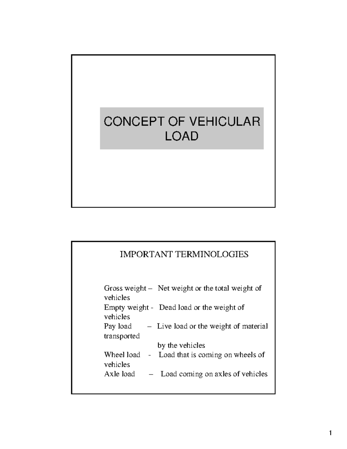 5 Concept of Vehicular Load - CONCEPT OF VEHICULAR LOAD IMPORTANT ...