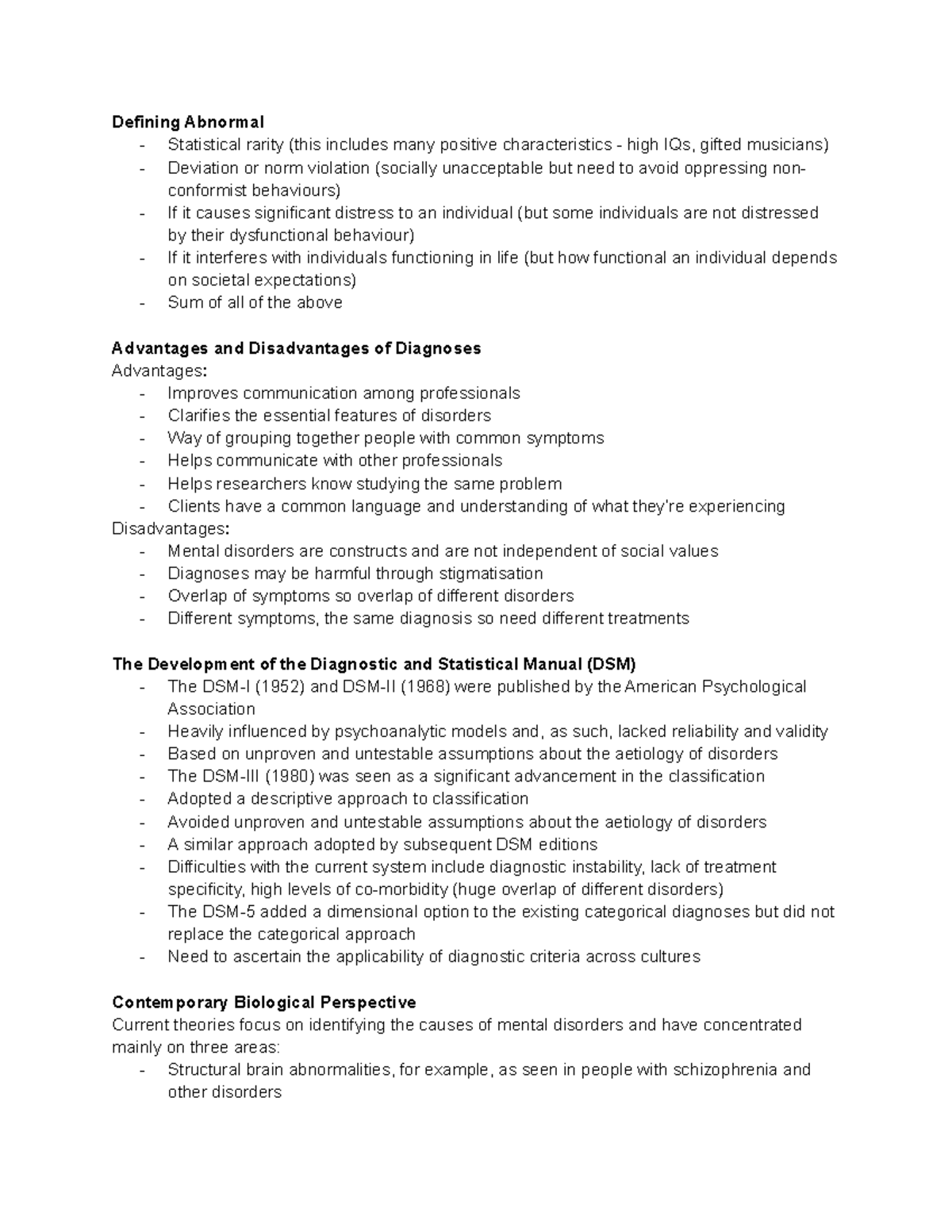 Mental Health AND Psychology IN Context - Defining Abnormal ...