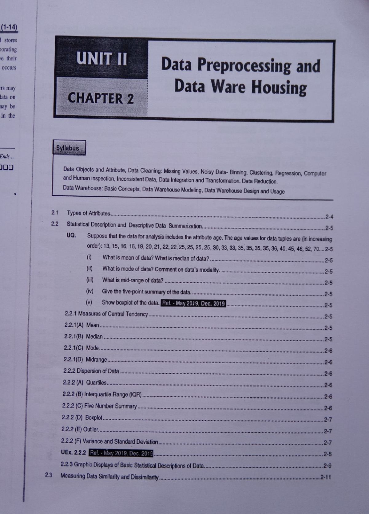 Data Mining Unit-2 - I stores orating e their UNIT II occurs Data Preprocessing and rs may Data ...