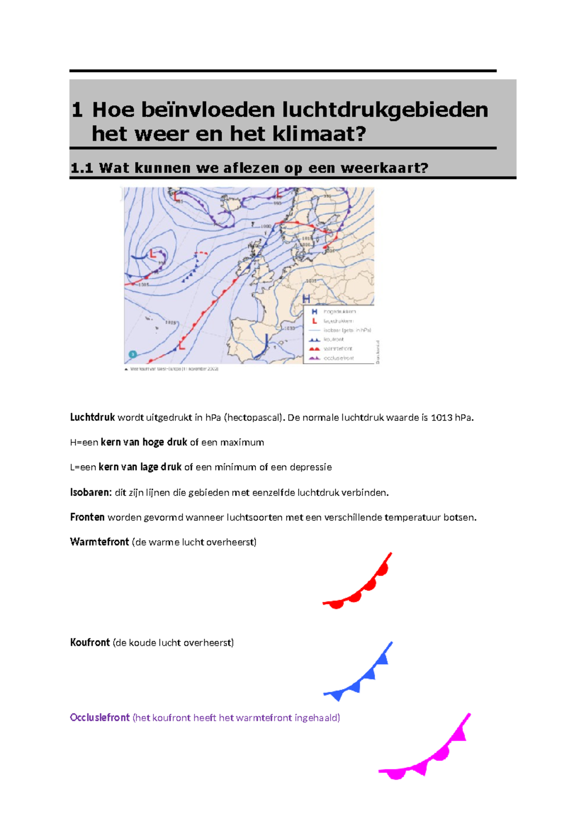 4. Hoe beïnvloeden luchtdrukgebieden het weer en het klimaat - 1 Wat ...