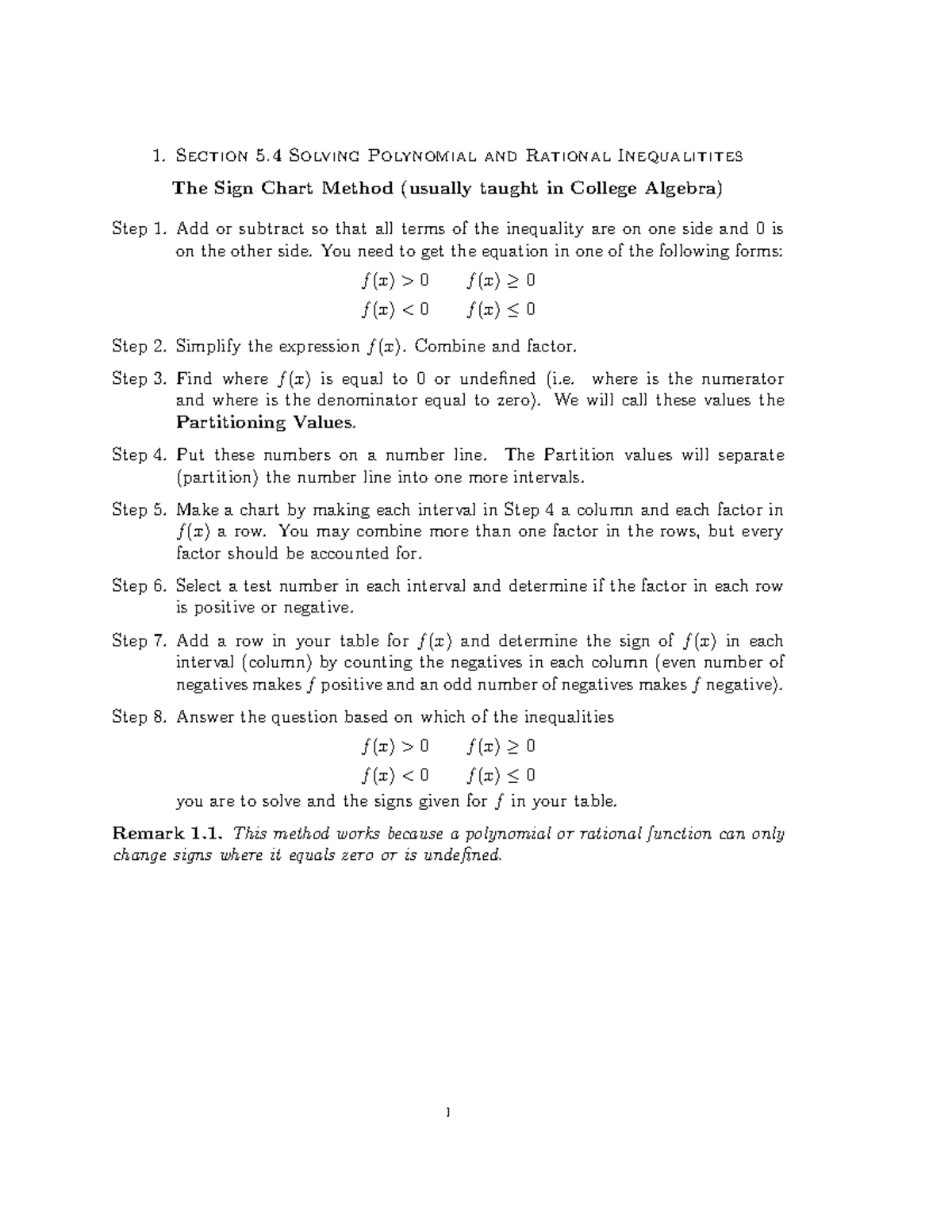 Solutions 5.4 [Inequalities] - Section 5 Solving Polynomial and ...