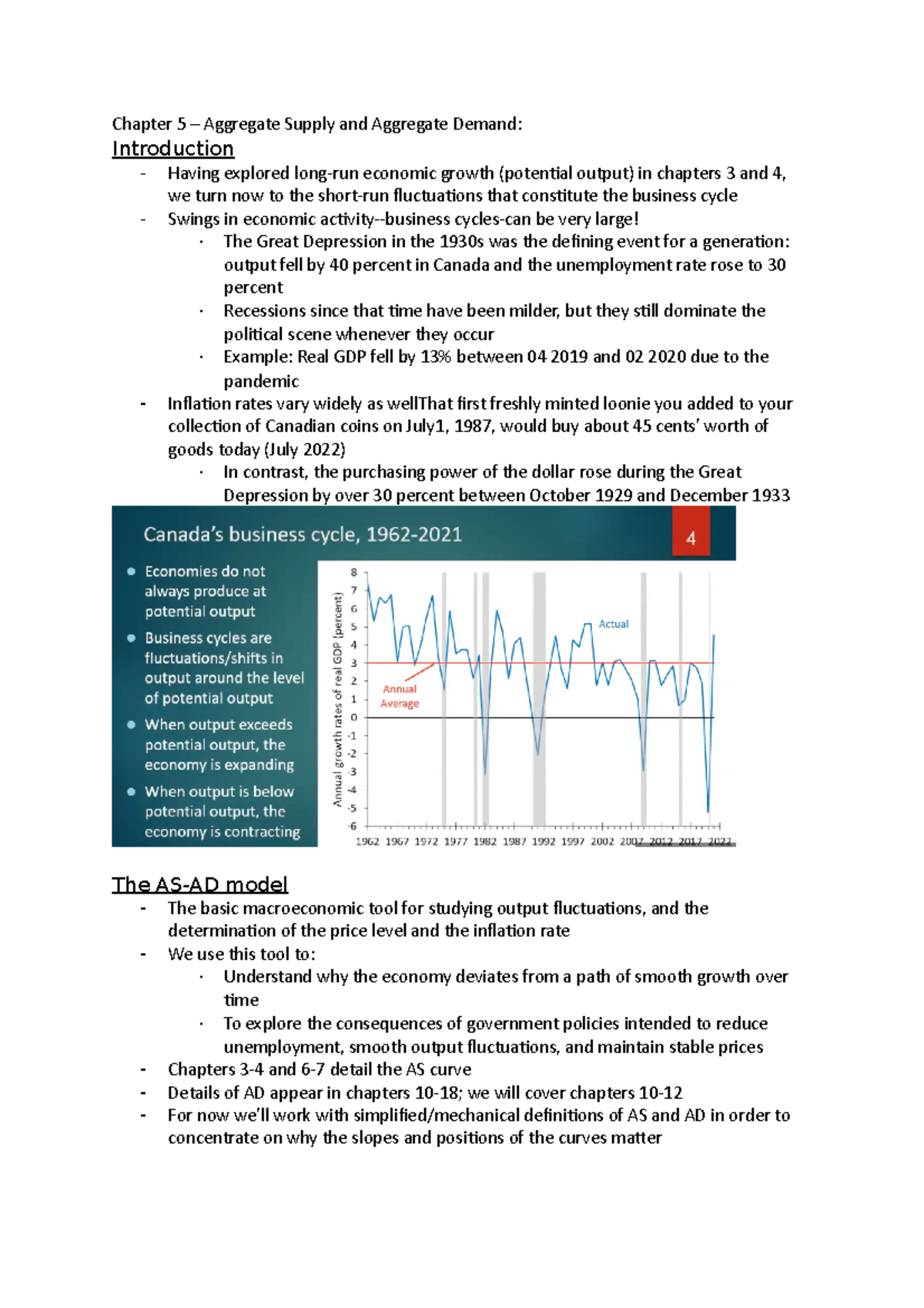 Chapter 5 – Aggregate Supply and Aggregate Demand - Chapter 5 ...