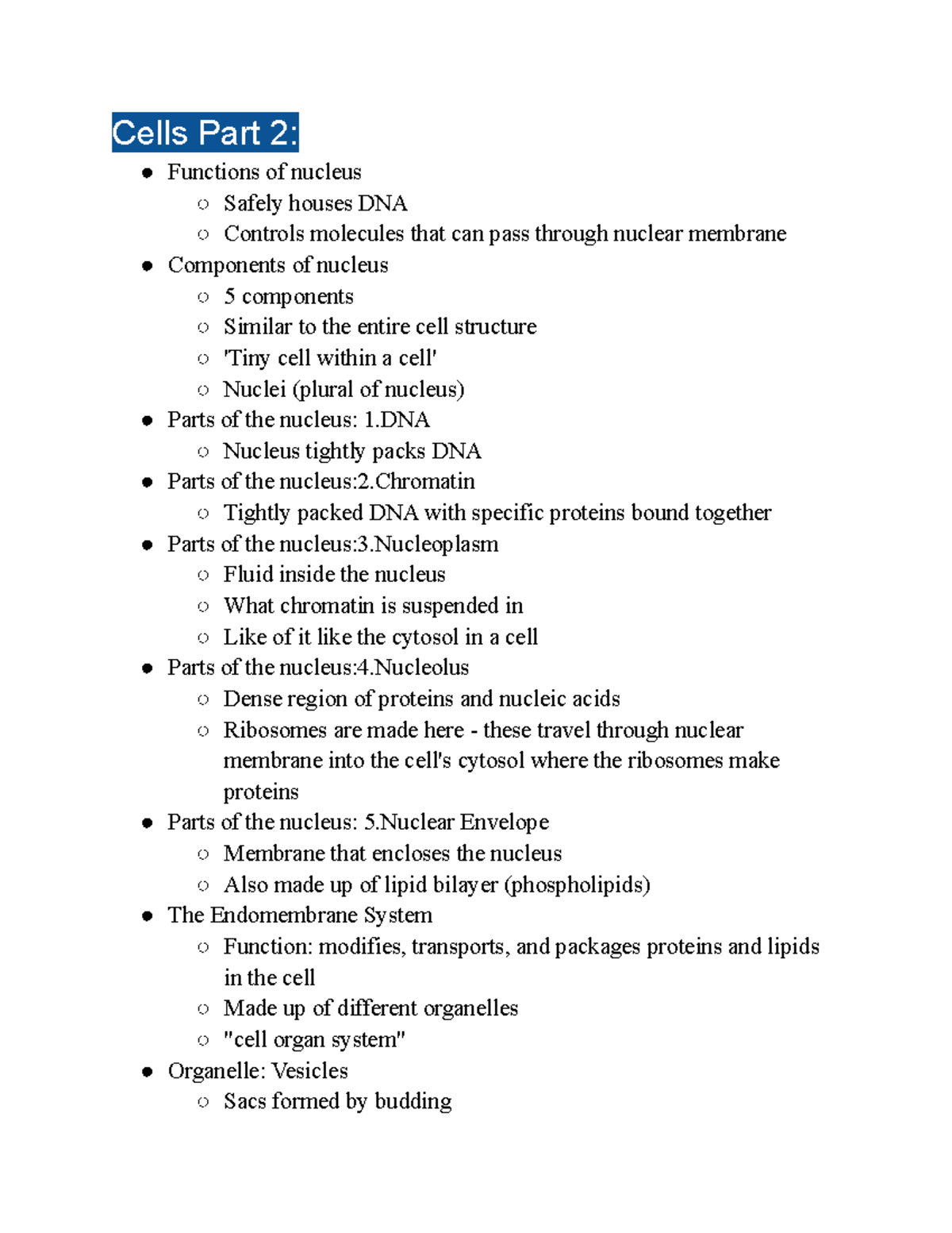 Intro to biology Cells part 2 - Cells Part 2: Functions of nucleus ...