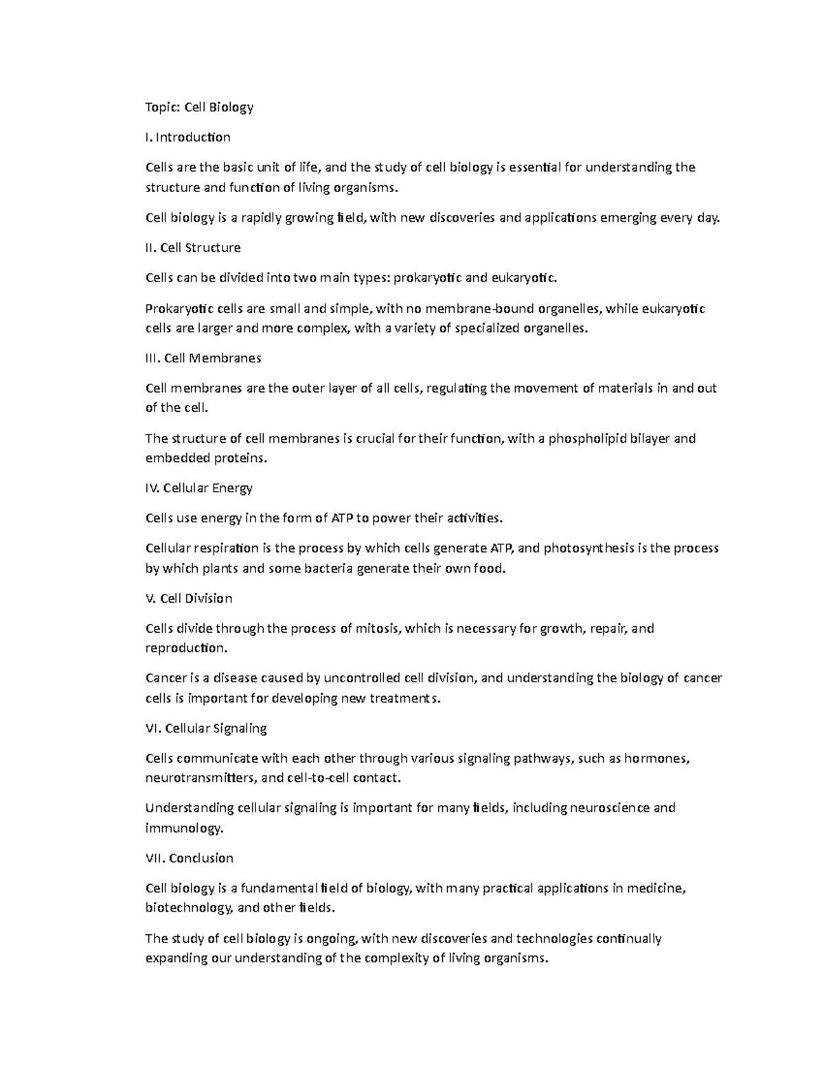 Cell Biology - Introduction Cells are the basic unit of life, and the ...